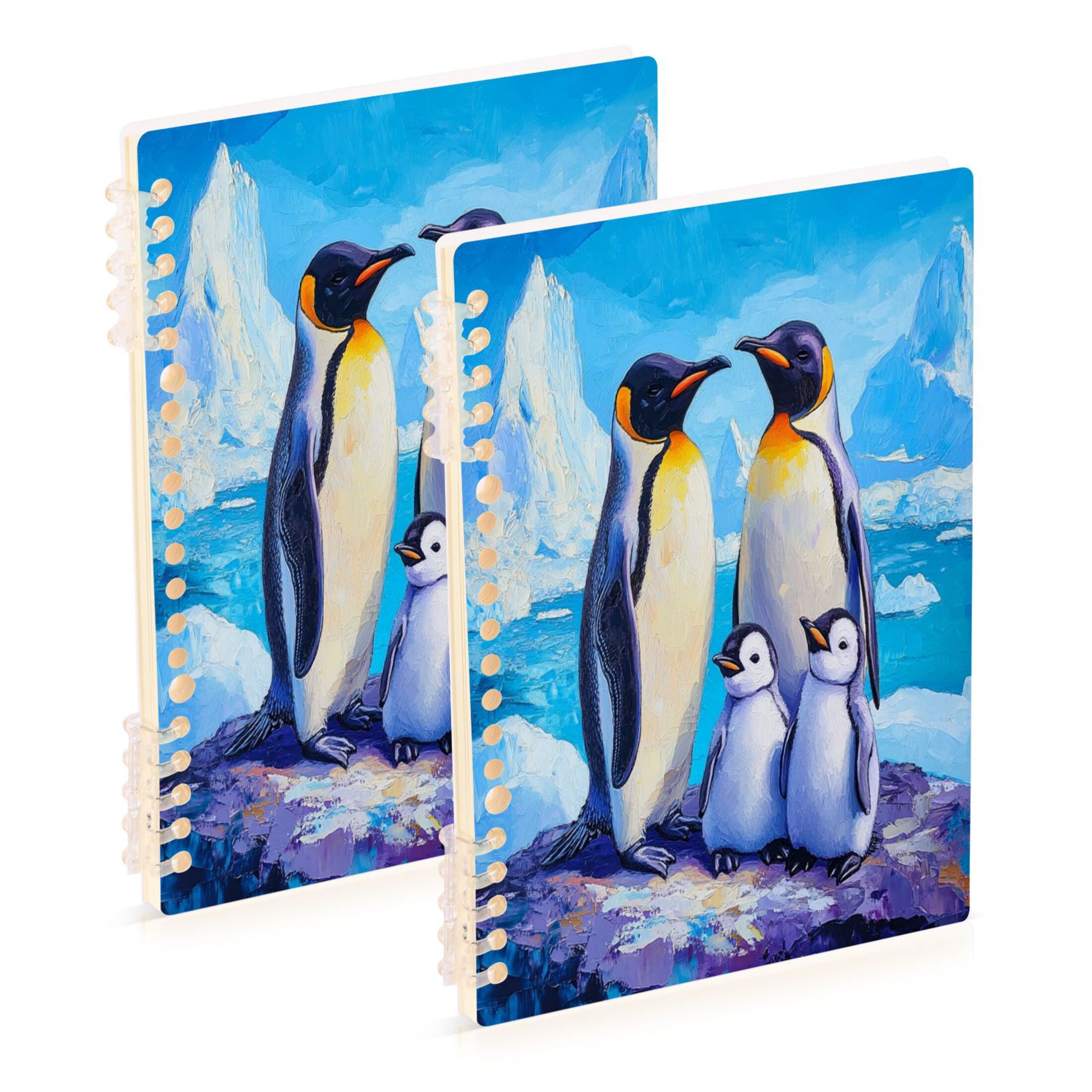 WOBOGO Penguin Family Pattern Notebook College Horizontal Grid Paper ...
