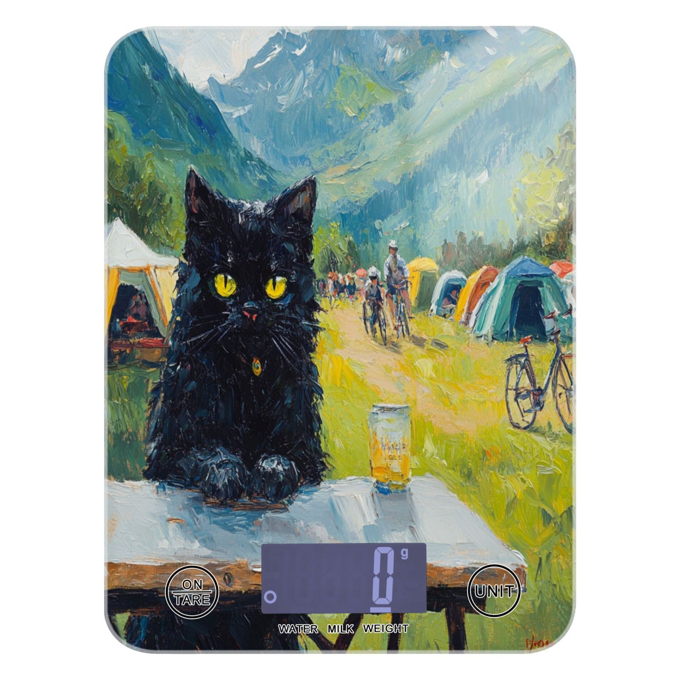 WOBOGO Picnic Black Cat Kitchen Scale Digital Gram and Ounce Weighing ...