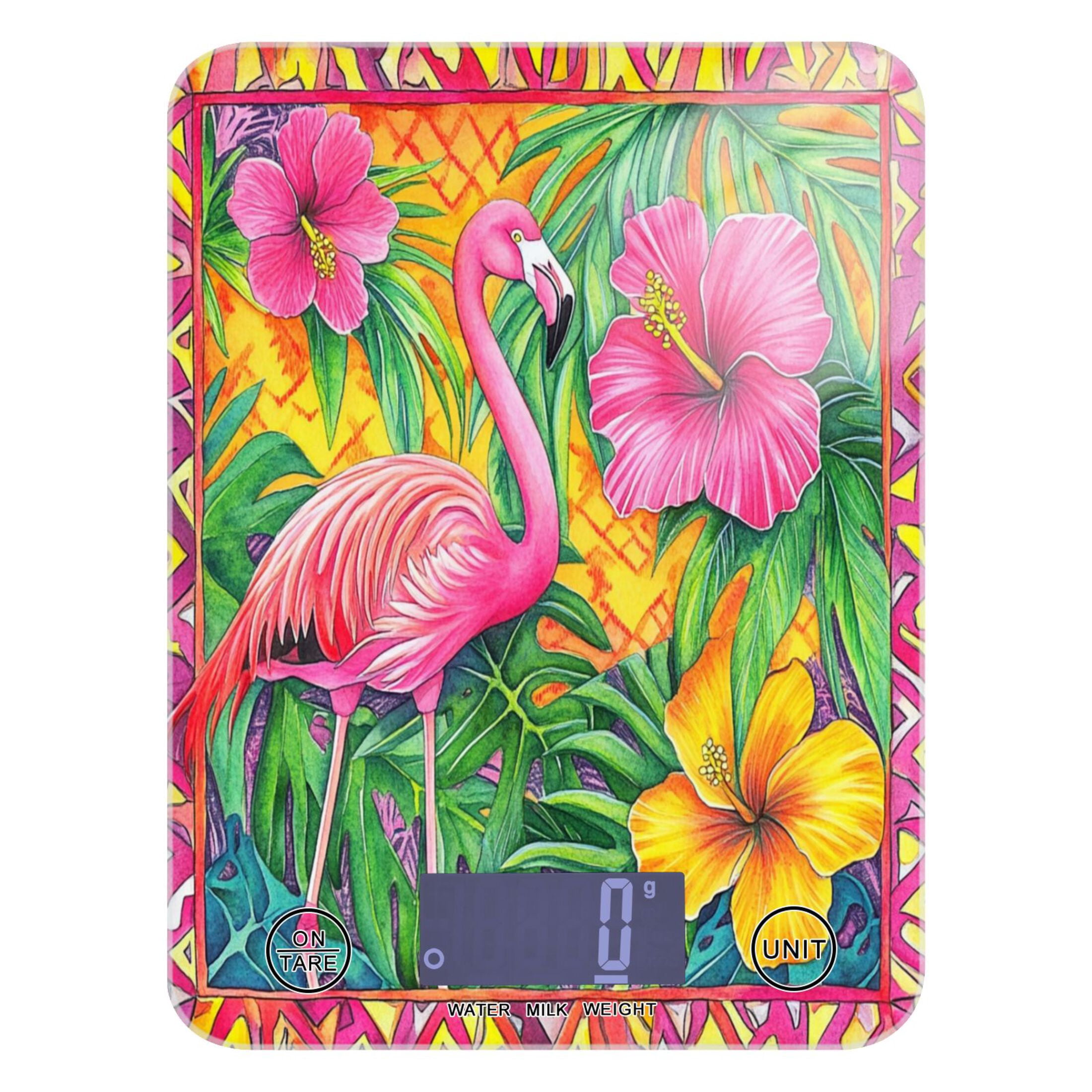 WOBOGO Pink Flamingo Kitchen Scale Digital Gram and Ounce Weighing for ...