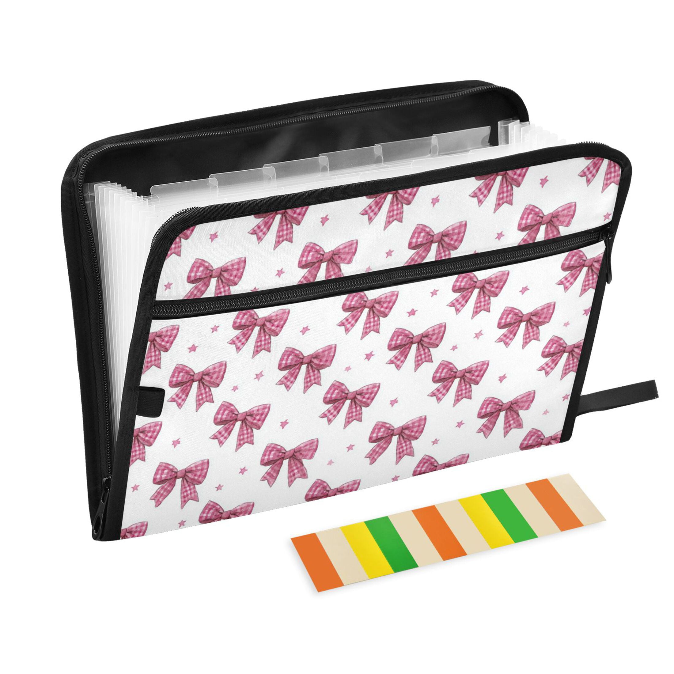 WOBOGO Pink Gingham Bows Expanding File Folder Letter Size Accordion ...