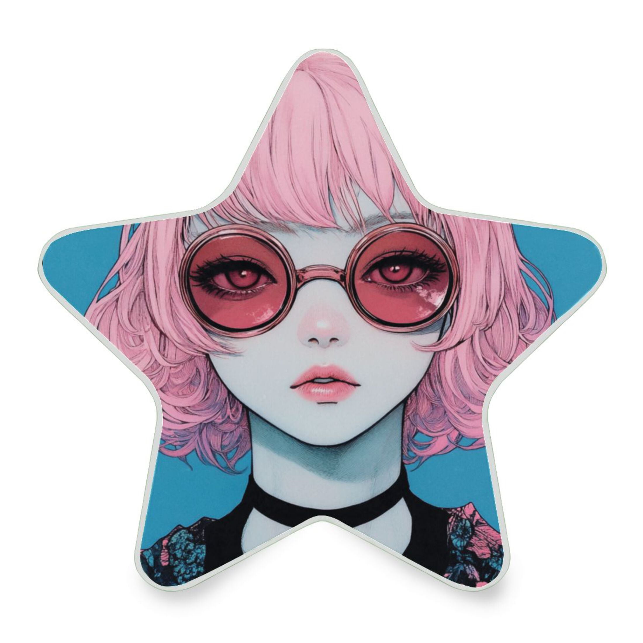WOBOGO Pink Hair Lass LED Star Night Light 0.2 Watt Wall Plug Dusk to ...