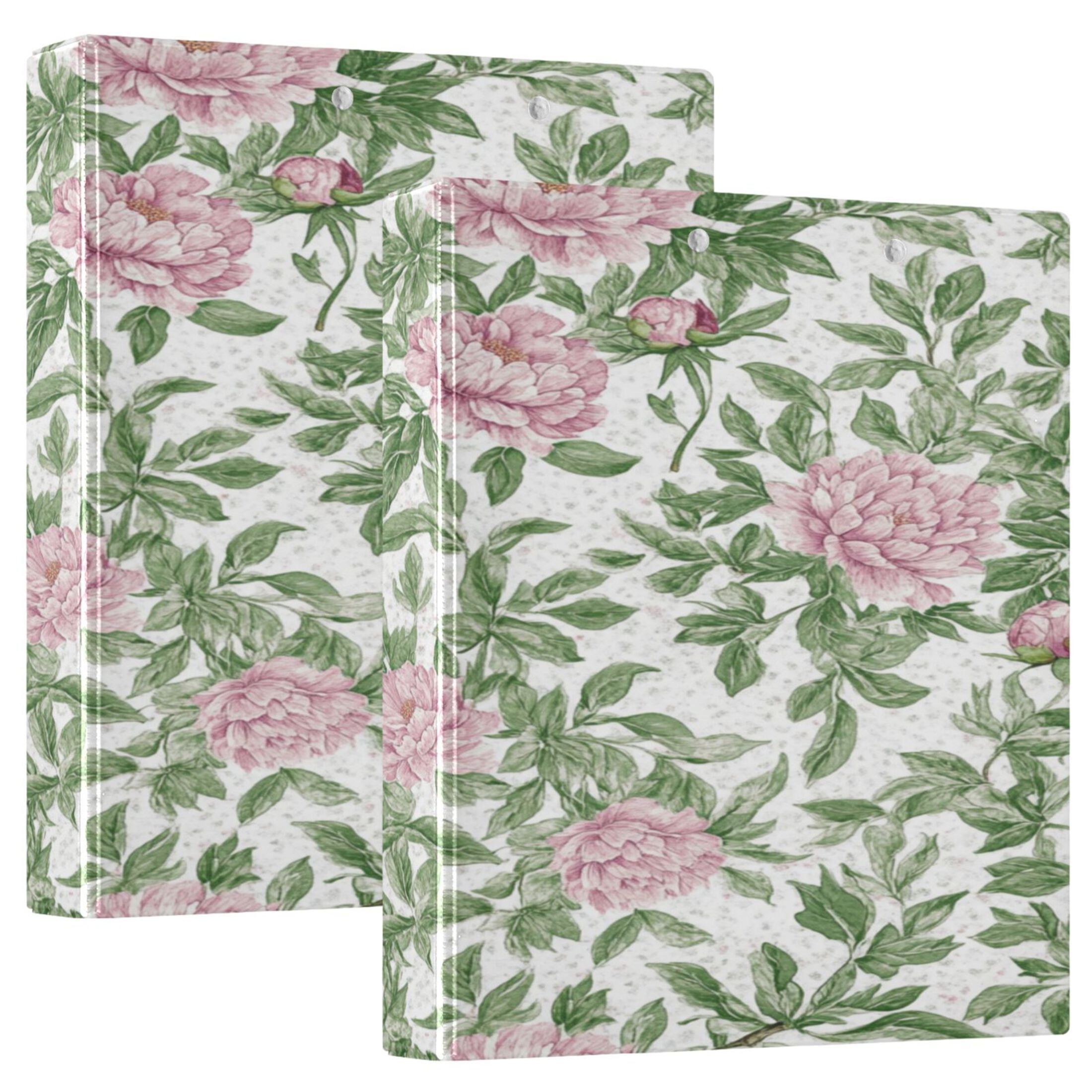 WOBOGO Pink Peonies Pattern File Folders Extra Large Capacity to Hold ...
