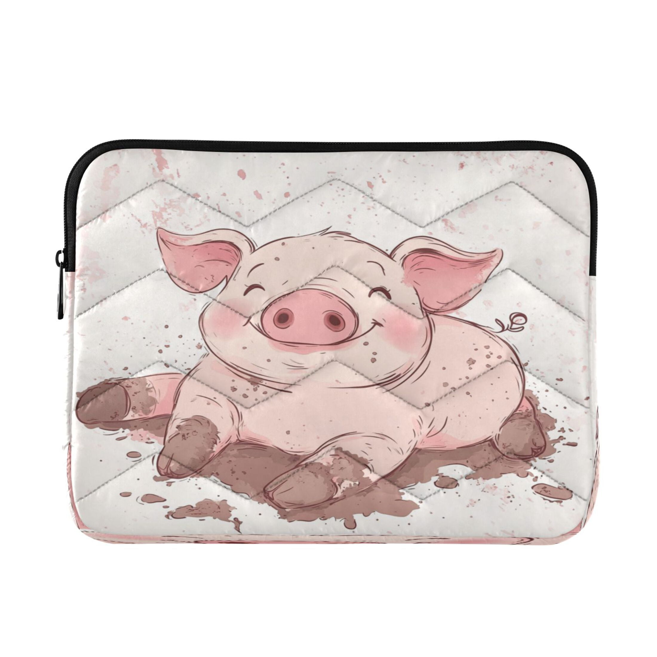 WOBOGO Pink Pig Laptop Sleeve 13.4 inch Lightweight Zipper Design Soft ...