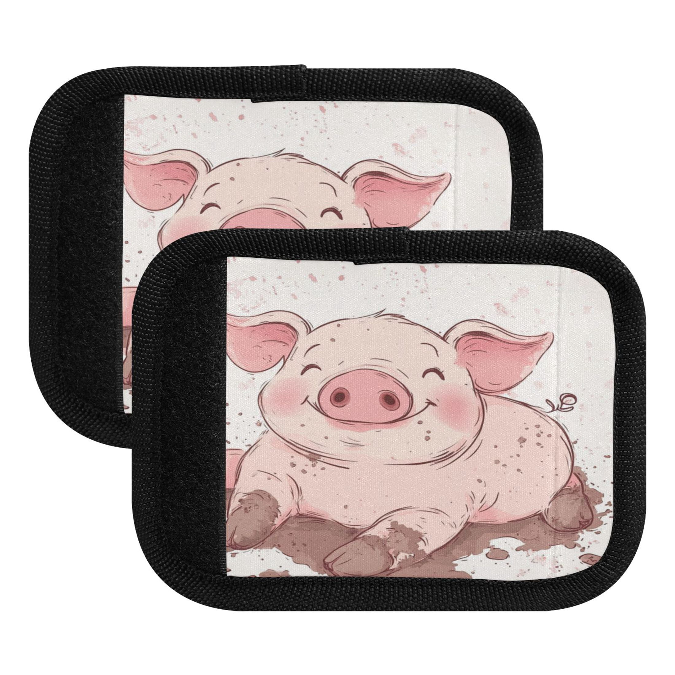 WOBOGO Pink Pig Luggage Handle Wrap 2Pcs Made of Neoprene is Soft and ...