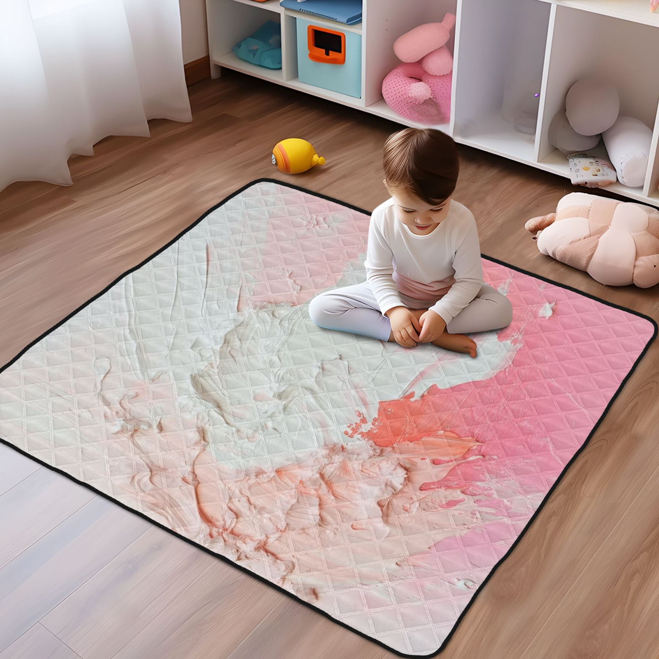 WOBOGO Pinkish-white Impact Baby Playmats Extra Large Waterproof ...