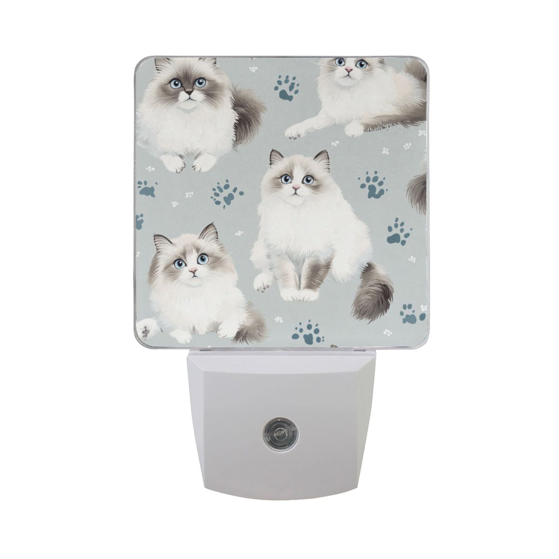 WOBOGO Playful Ragdoll Cats Pattern LED Night Light 2 Pcs Set 0.5 Watt ...