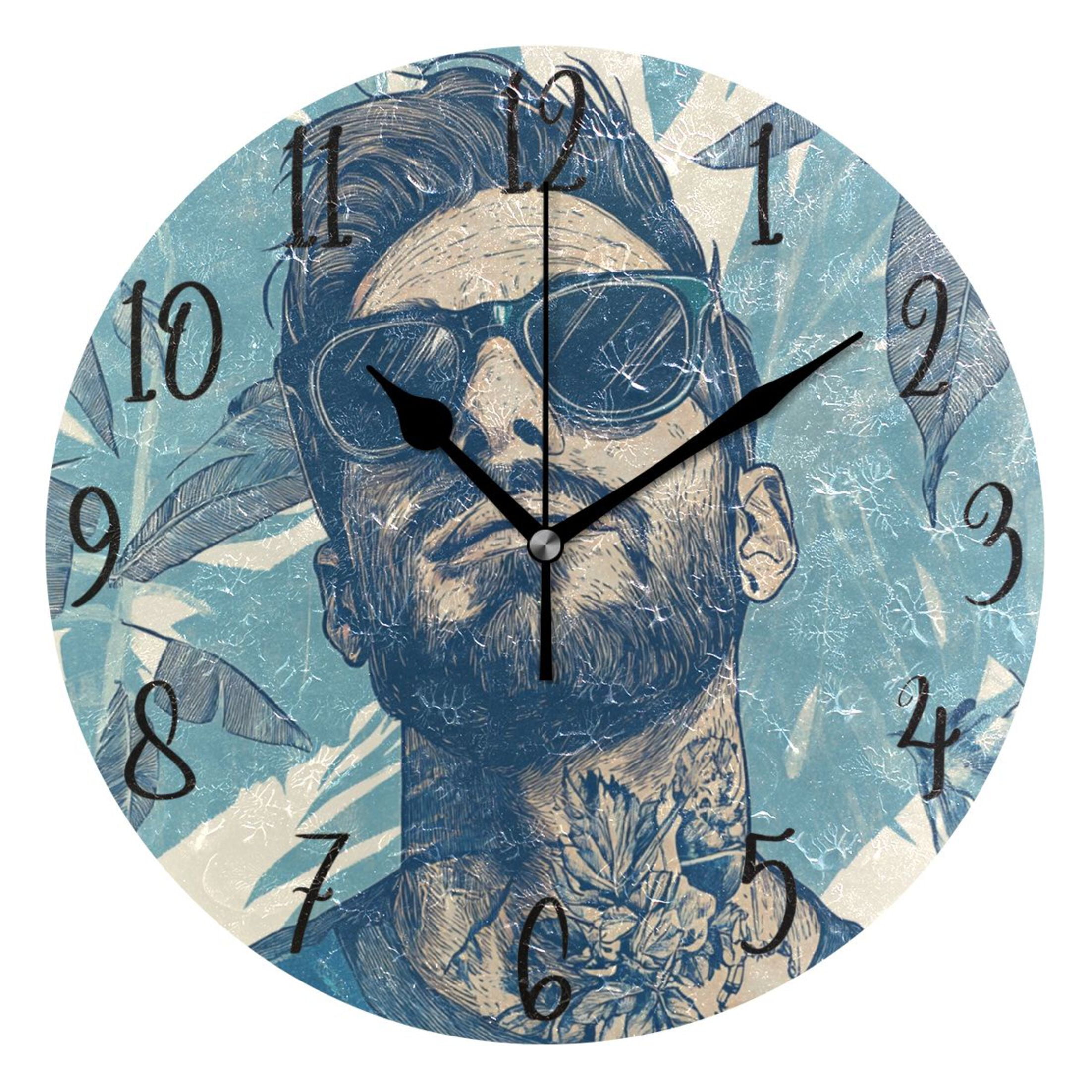 WOBOGO Portraits Of Men Wall Clock 10in Silent Mechanism Battery ...