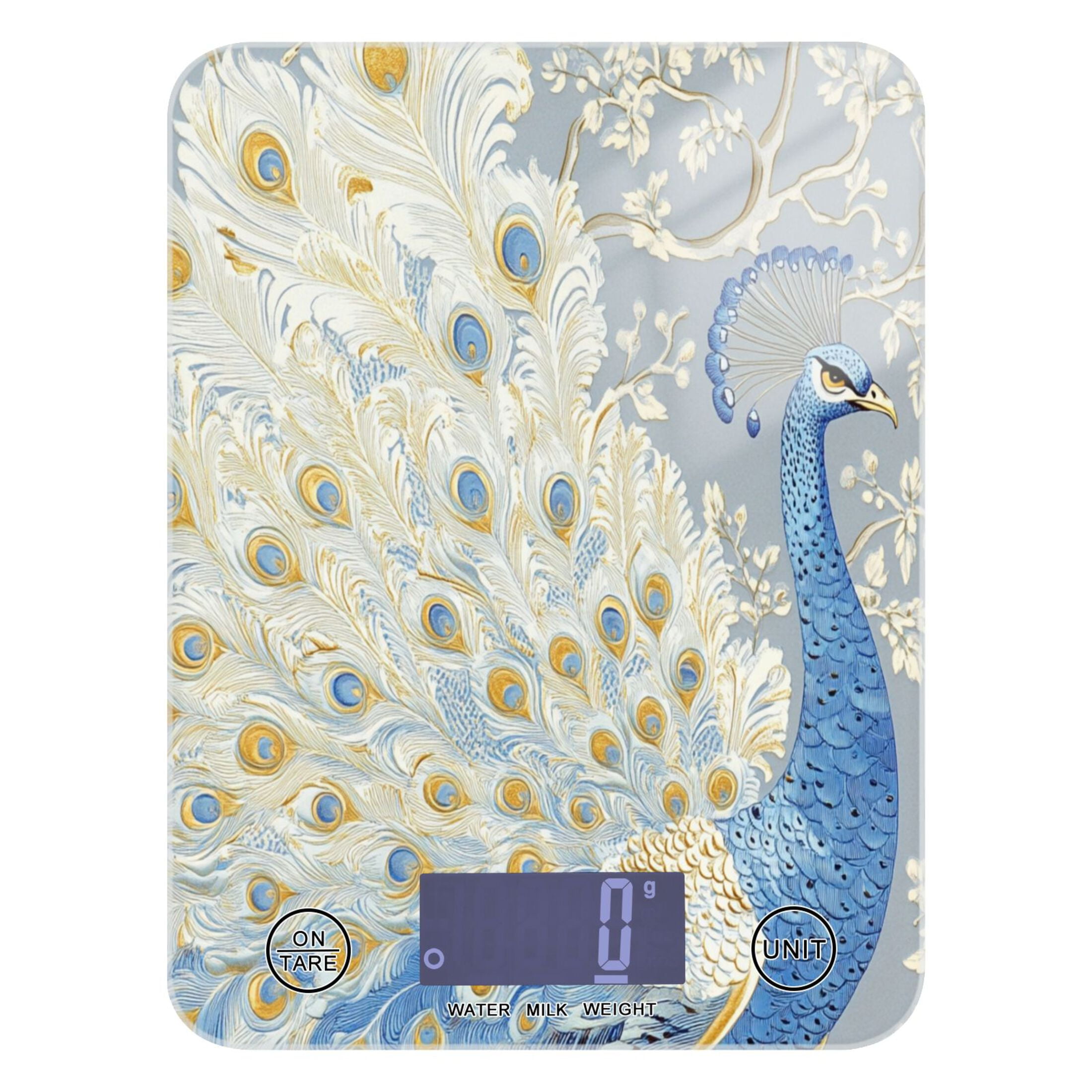 WOBOGO Pretty Blue Peacock Kitchen Scale Digital Gram and Ounce ...