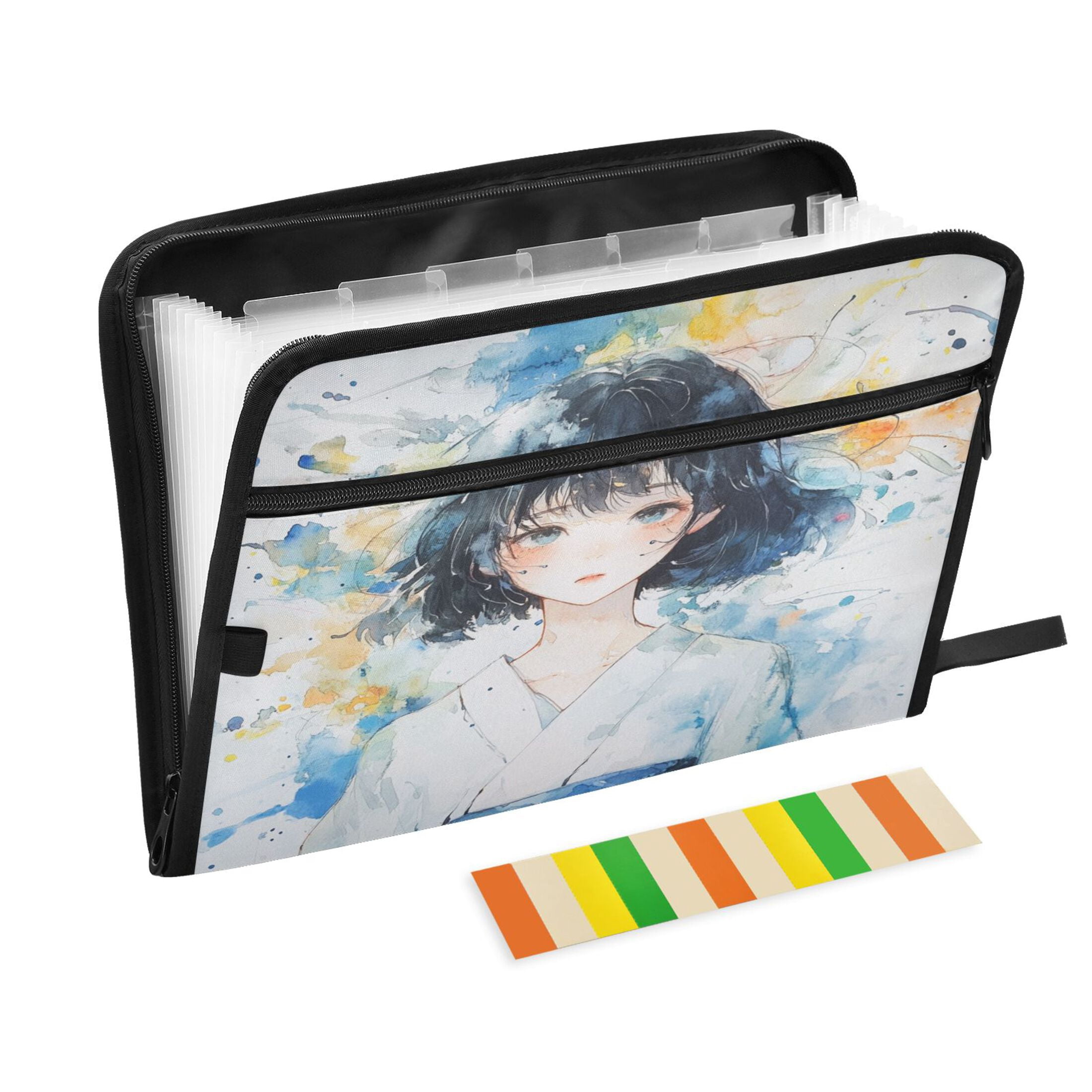 WOBOGO Pretty Watercolor Lass Expanding File Folder Letter Size ...
