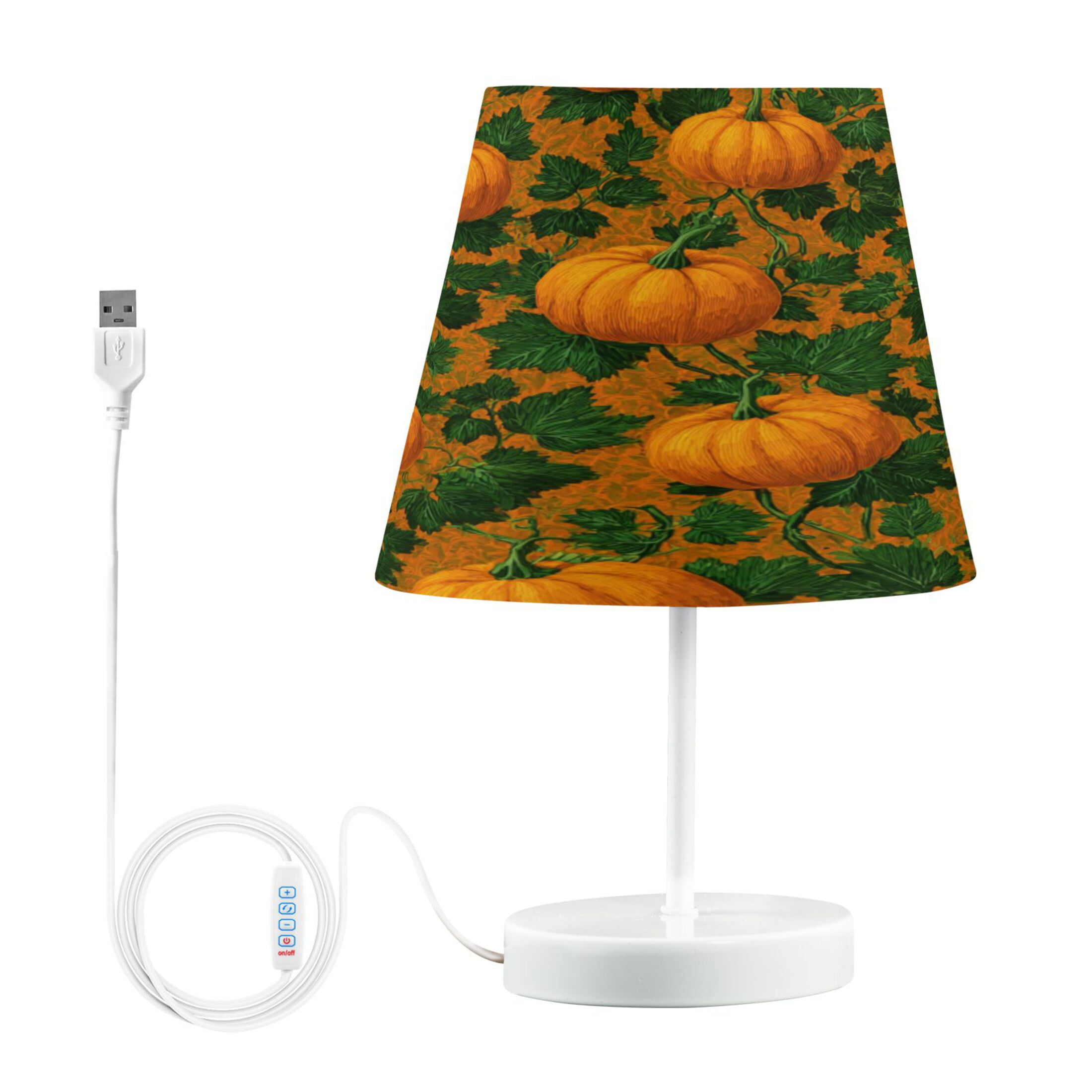 WOBOGO Pumpkin Pattern Table Lamps Bedroom 3-Speed Dimmable Farm Style ...