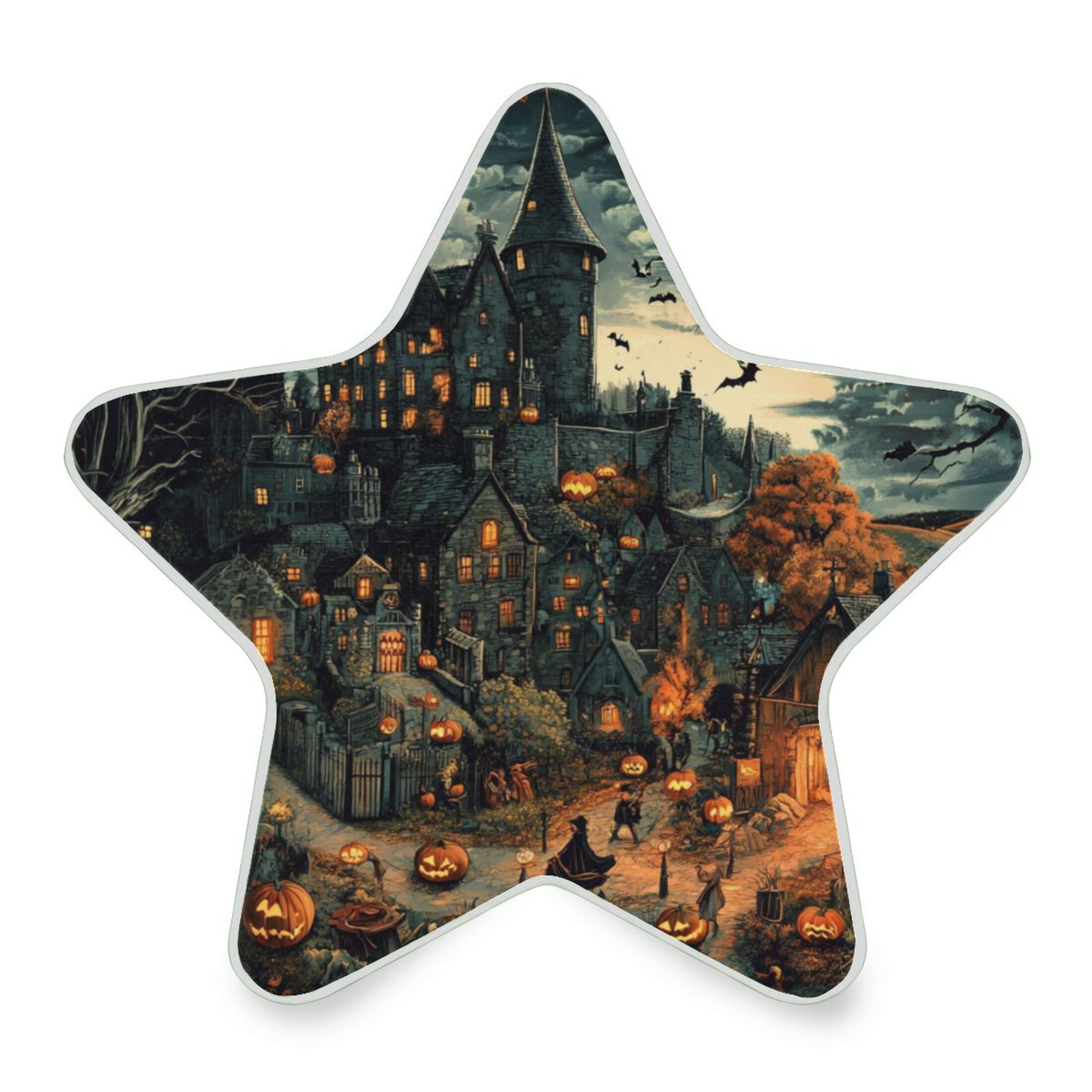 WOBOGO Pumpkinhead Castle LED Star Night Light 0.2 Watt Wall Plug Dusk ...