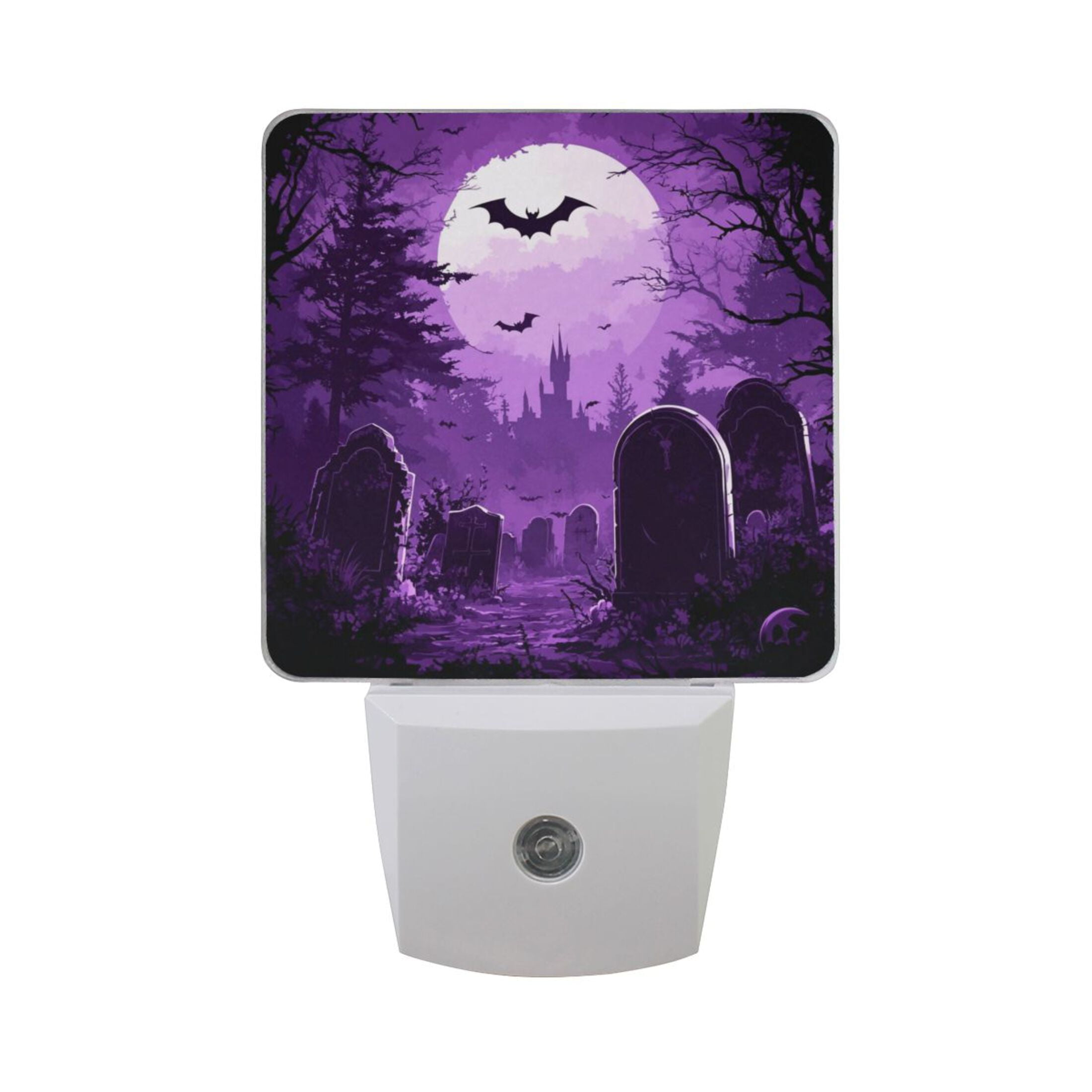 WOBOGO Purple Full Moon LED Night Light 2 Pcs Set 0.5 Watt Wall Plug in ...