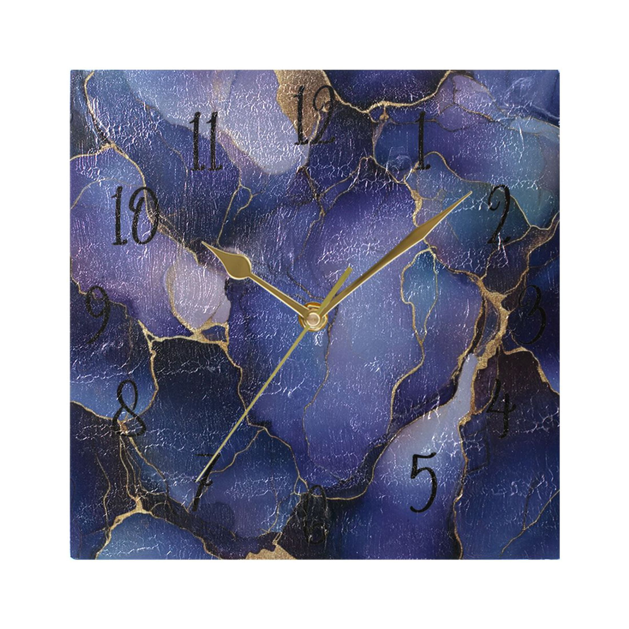 WOBOGO Purple Gilt Pattern Wall Clock 7.78 Inch Battery Operated Silent ...