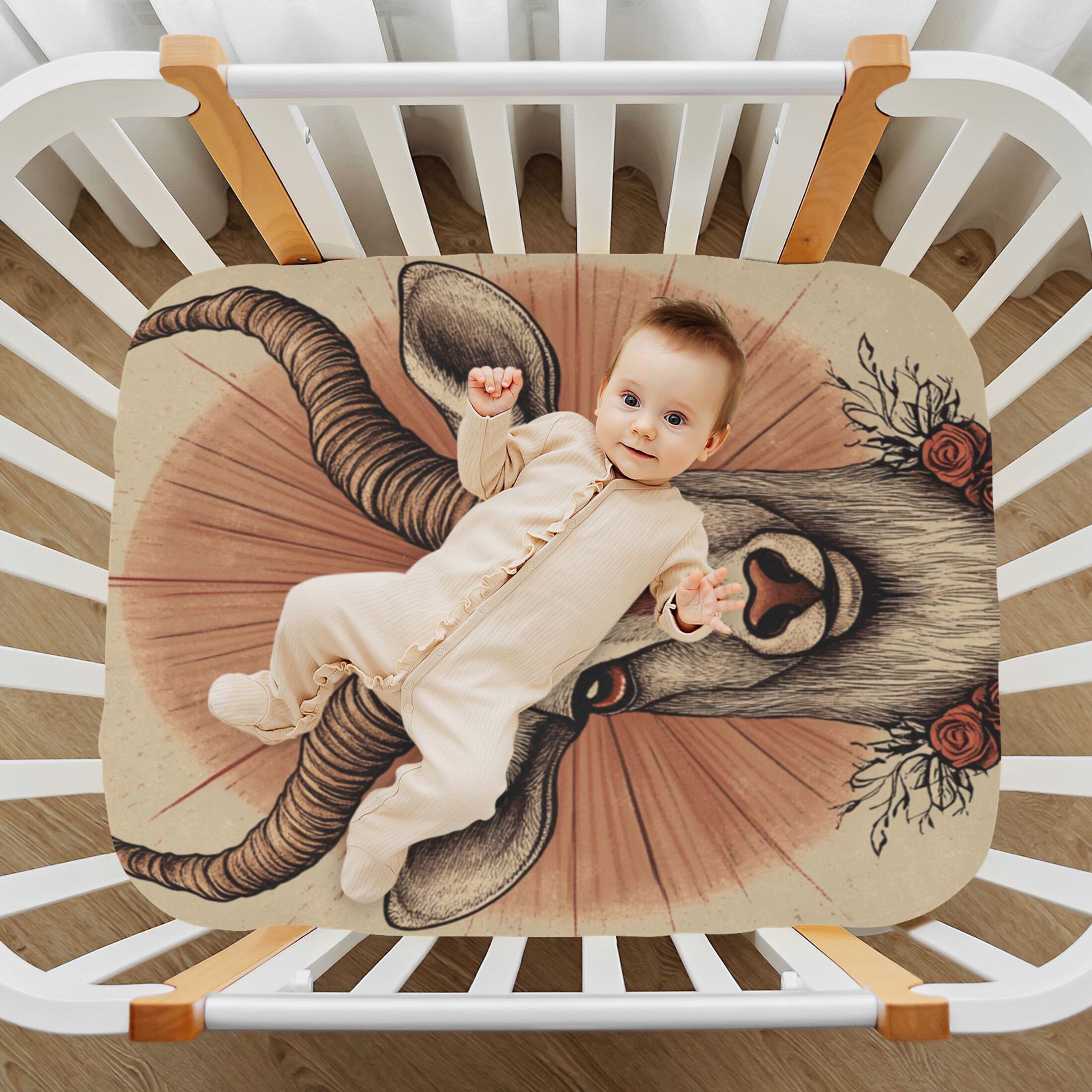WOBOGO Realistic Antelope Pattern Baby Crib Sheets Super Soft ...