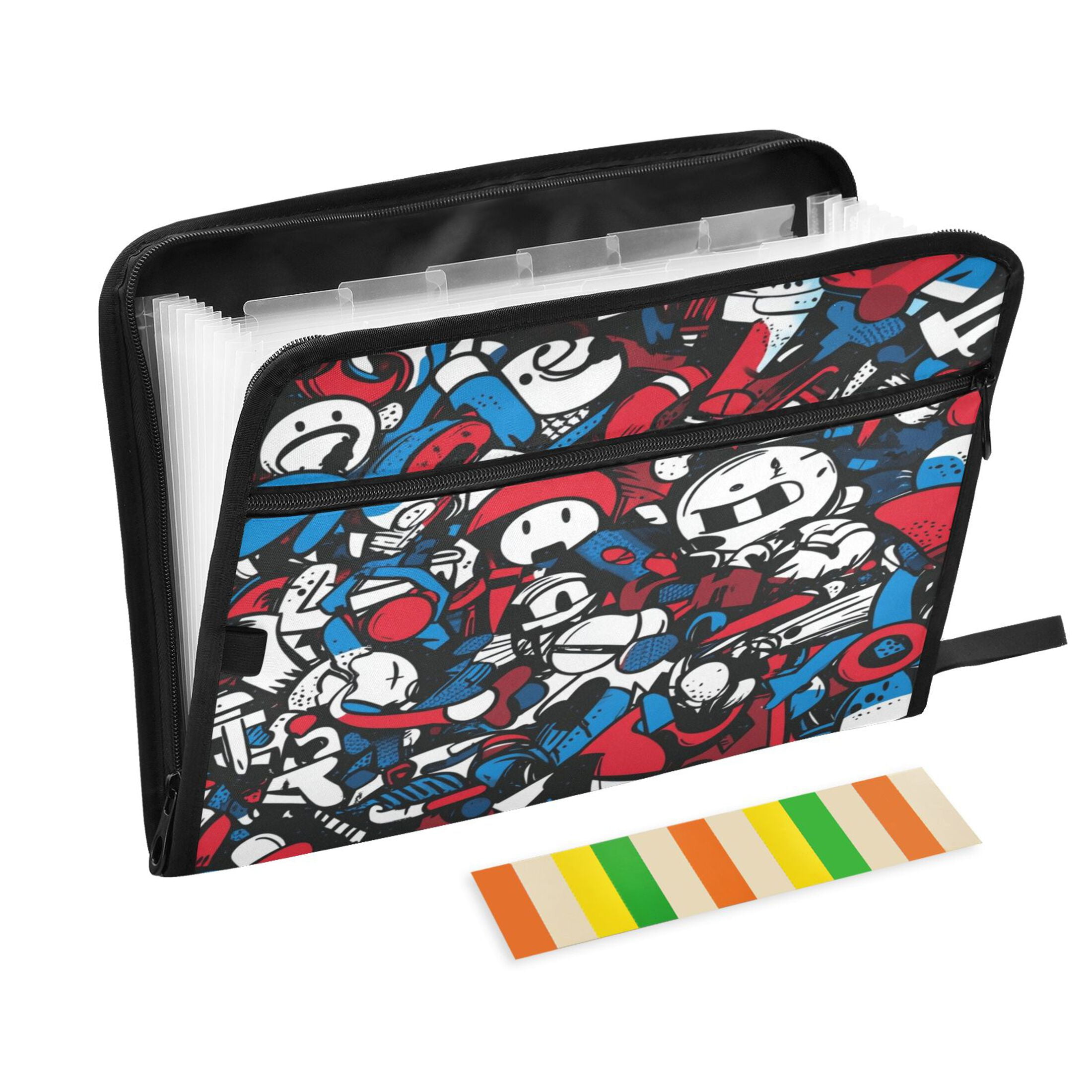 WOBOGO Red Blue Graffiti Pattern Expanding File Folder Letter Size ...