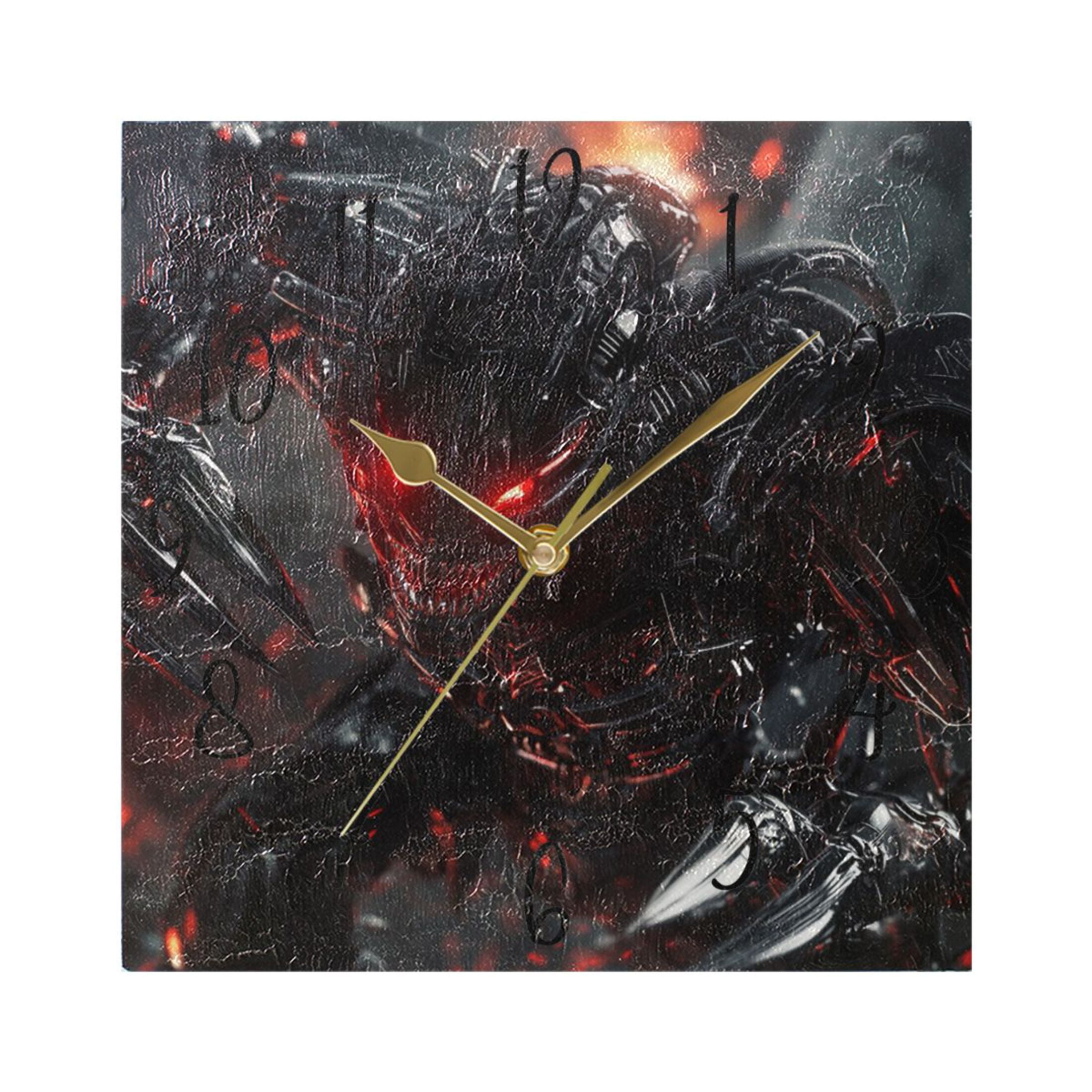 WOBOGO Red Eyes Robot Wall Clock 7.78 Inch Battery Operated Silent Unit ...