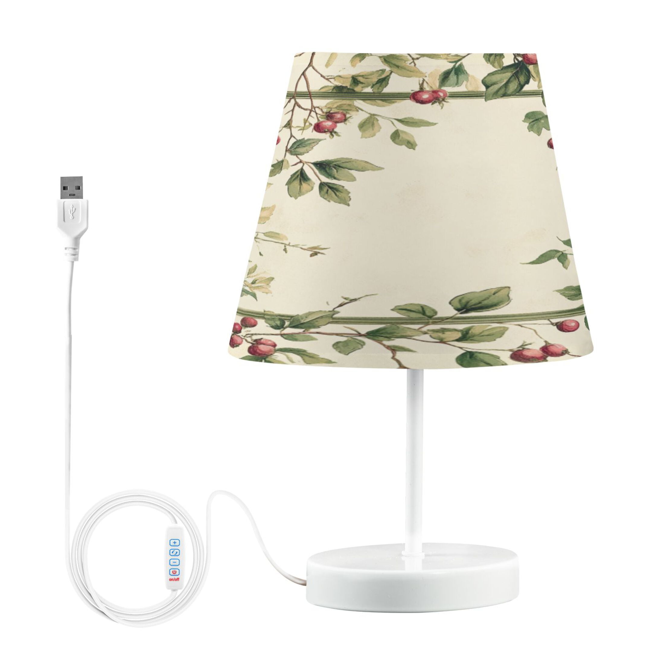 WOBOGO Red Fruit Pattern Table Lamps Bedroom 3-Speed Dimmable Farm ...