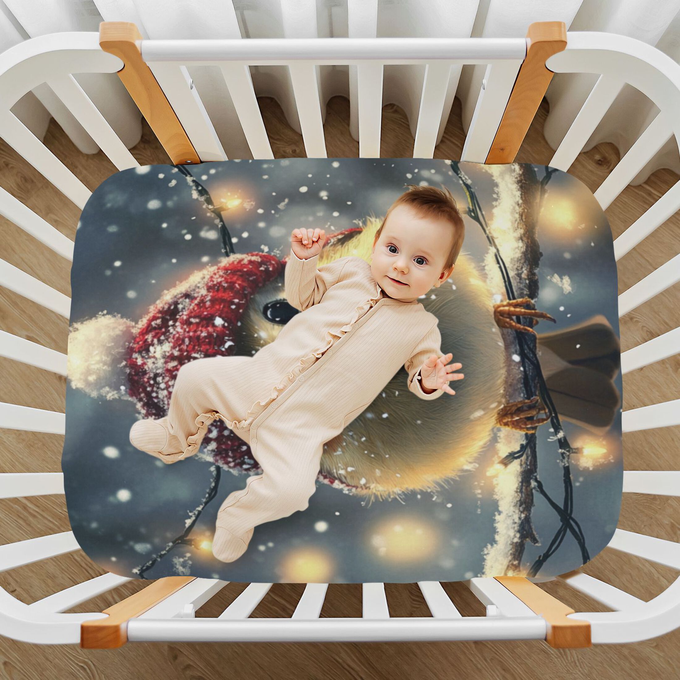 WOBOGO Red Hat Little Bird Baby Crib Sheets Super Soft Microfiber ...