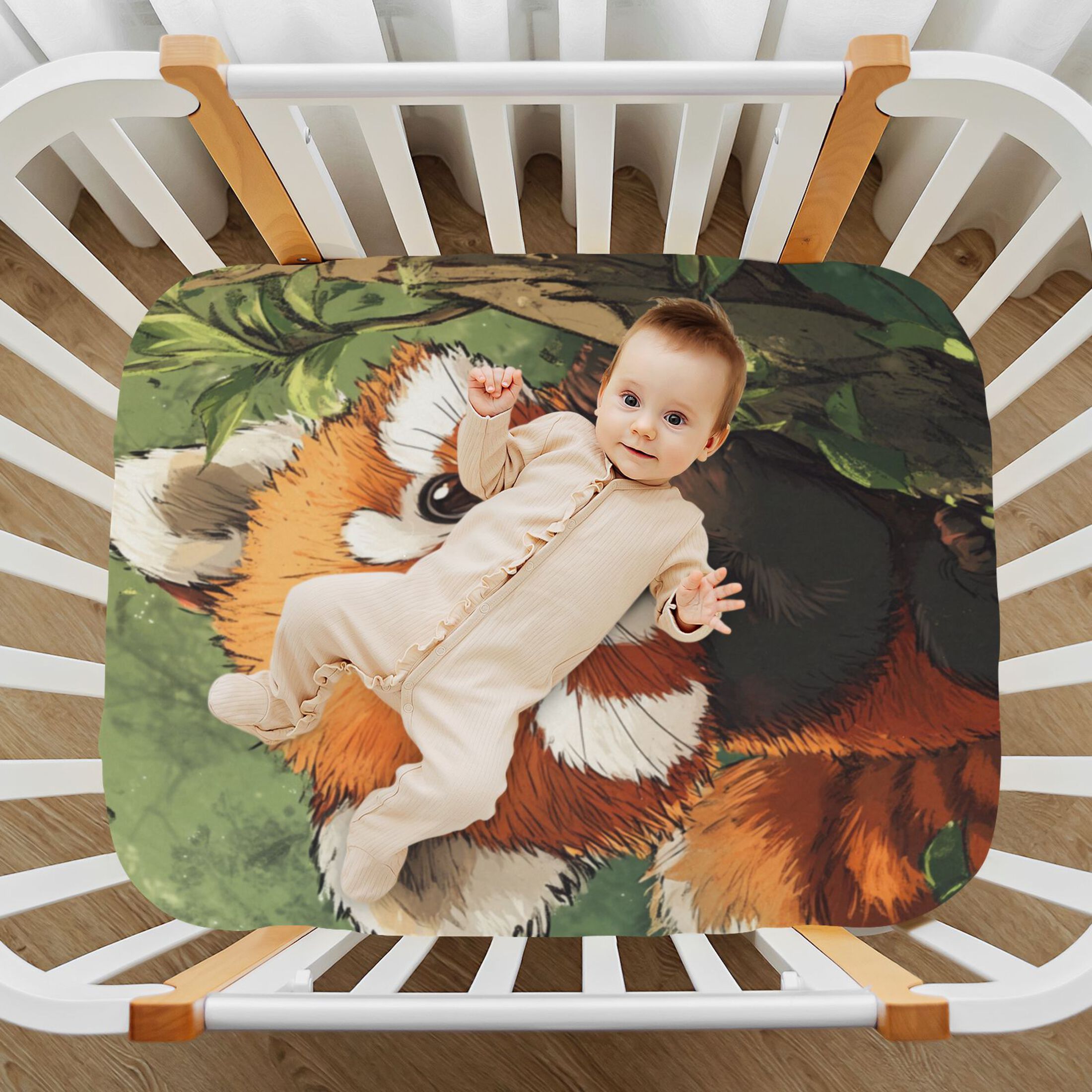 WOBOGO Red Panda Baby Crib Sheets Super Soft Microfiber Playard Sheet ...