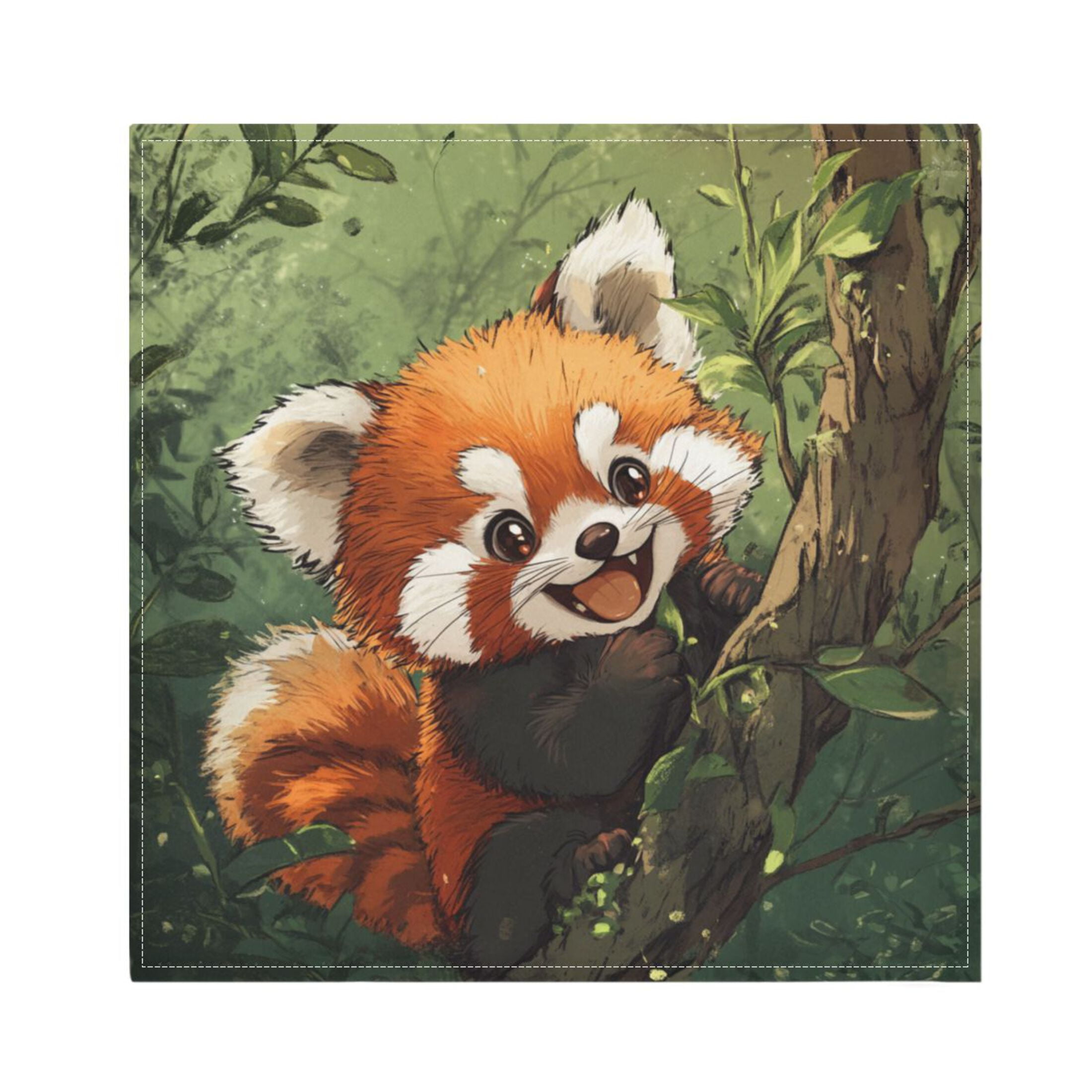 WOBOGO Red Panda Cloth Napkins 1 Piece Soft Elegant Touch Durable ...