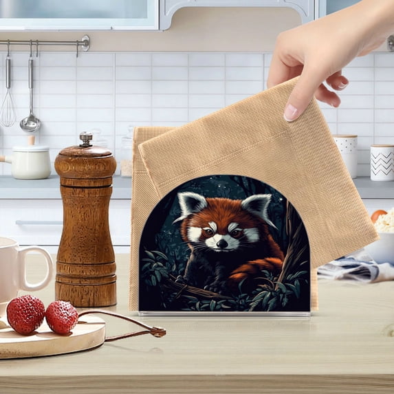 WOBOGO Red Panda in The Night Clear Acrylic Napkin Holder Kitchen ...
