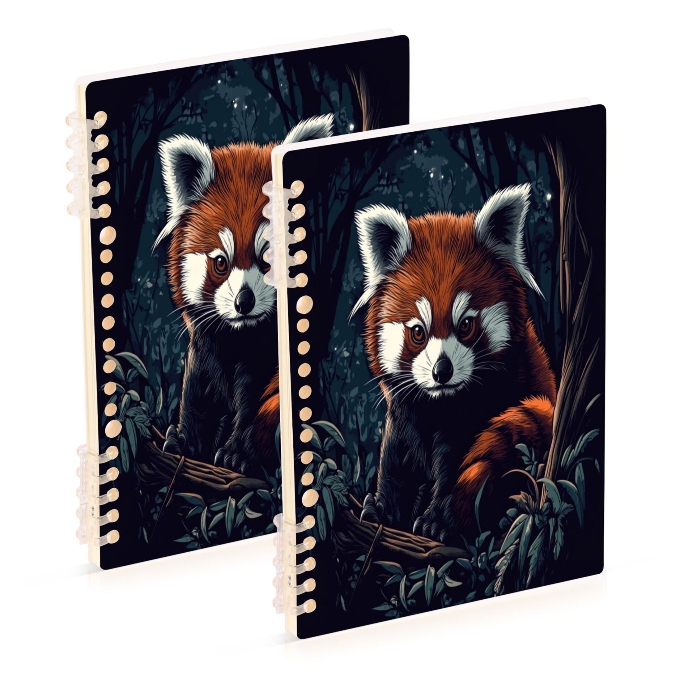 WOBOGO Red Panda in The Night Notebook College Horizontal Grid Paper ...