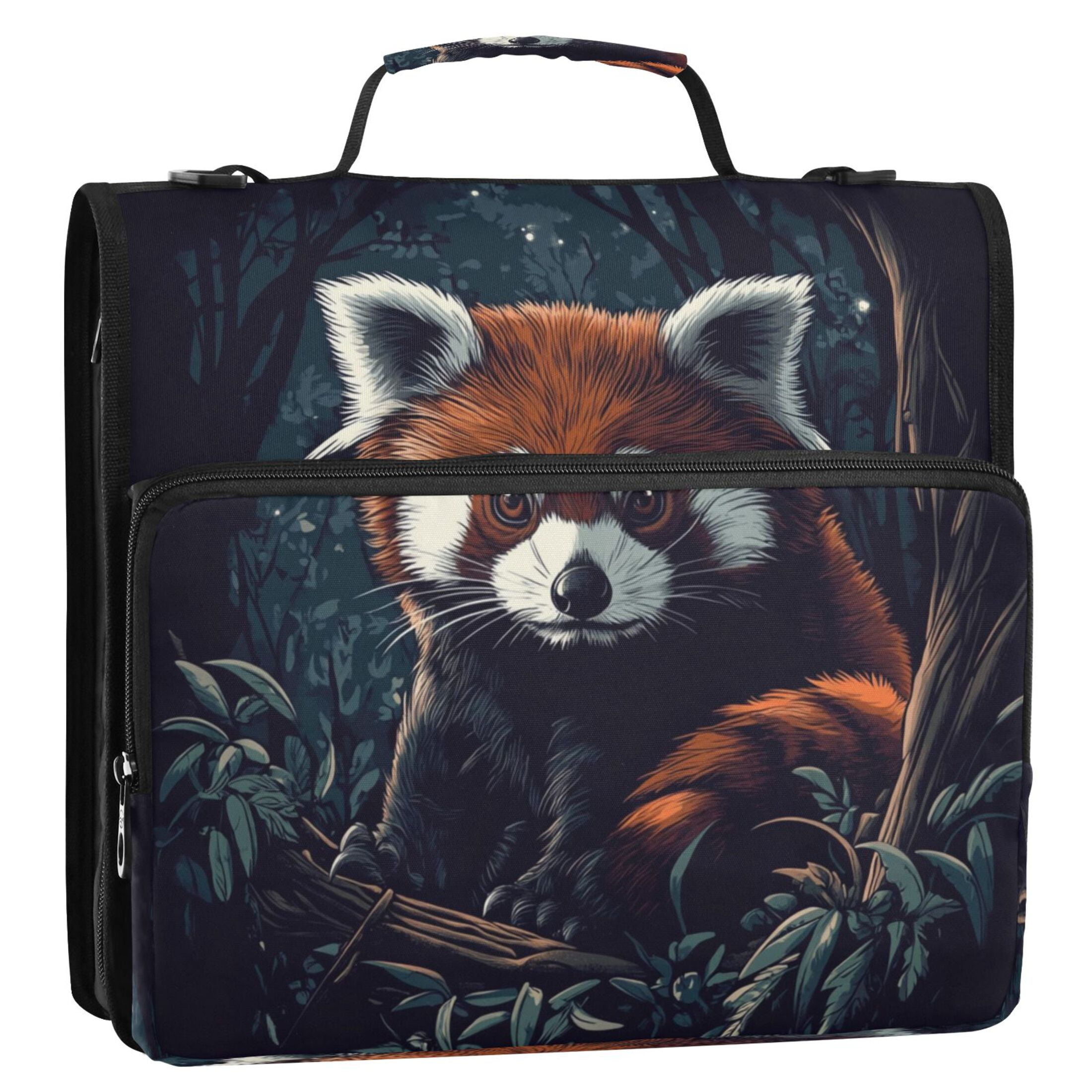 WOBOGO Red Panda in The Night Ring Binder Bag 1.5in Folder Organizer ...