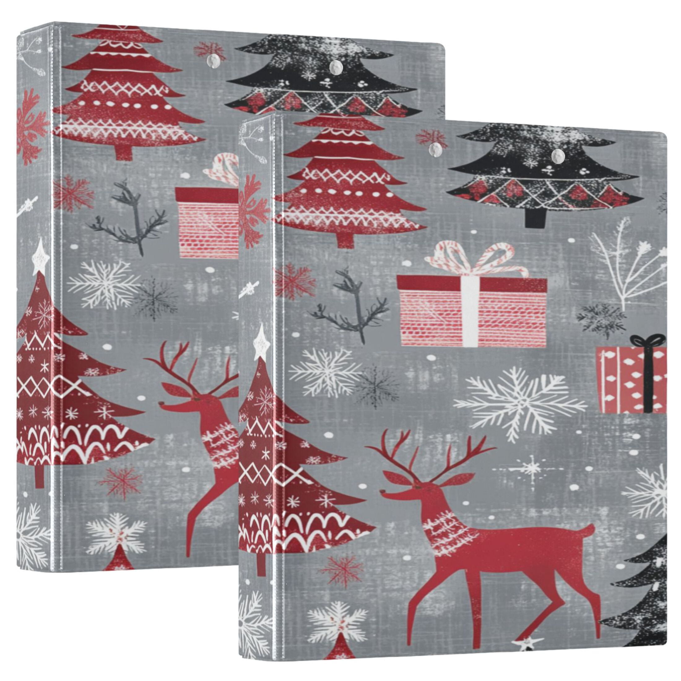 WOBOGO Red and White Christmas Tree Patterns File Folders Extra Large ...