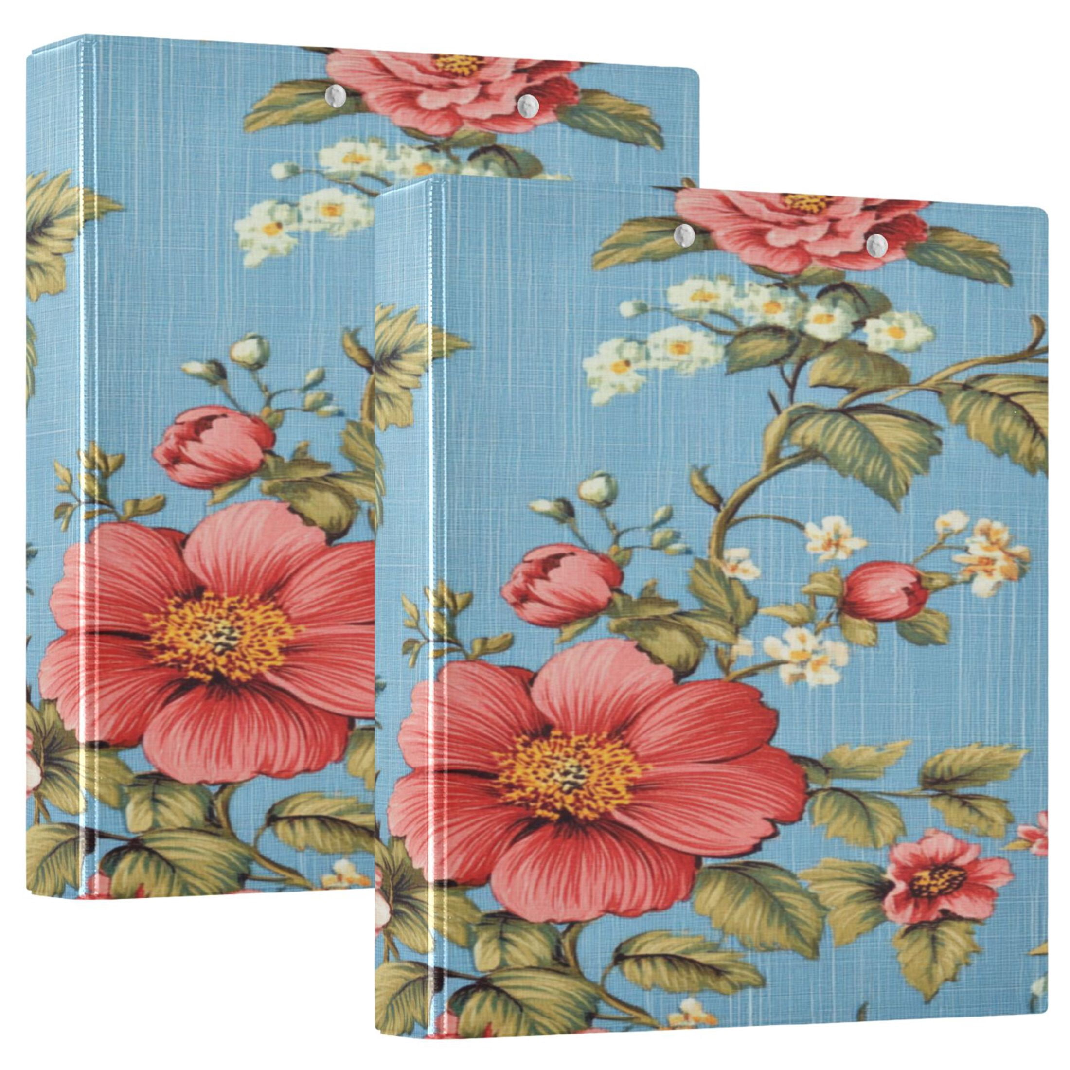 WOBOGO Red and White Vintage Flowers File Folders Extra Large Capacity ...