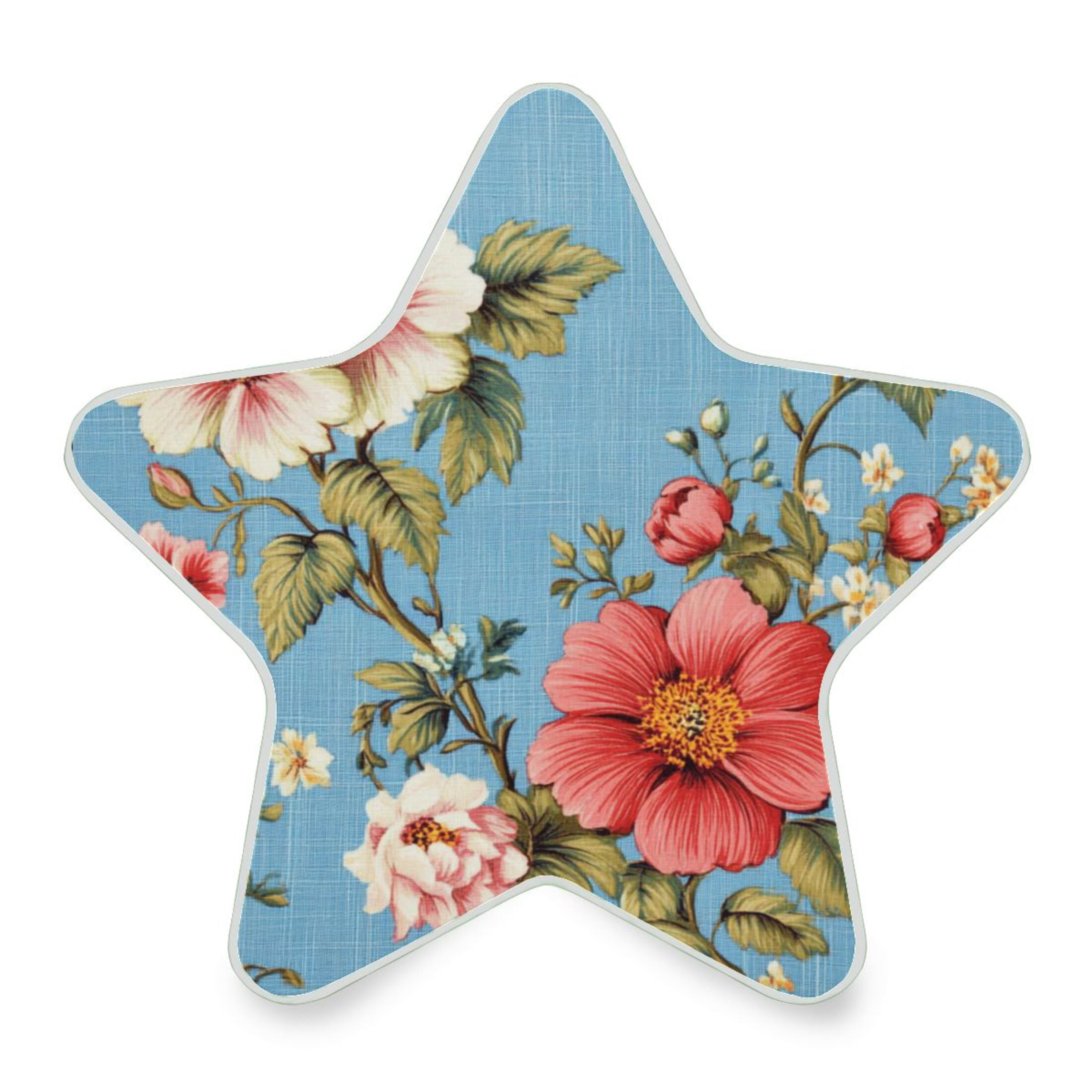 WOBOGO Red and White Vintage Flowers LED Star Night Light 0.2 Watt Wall ...