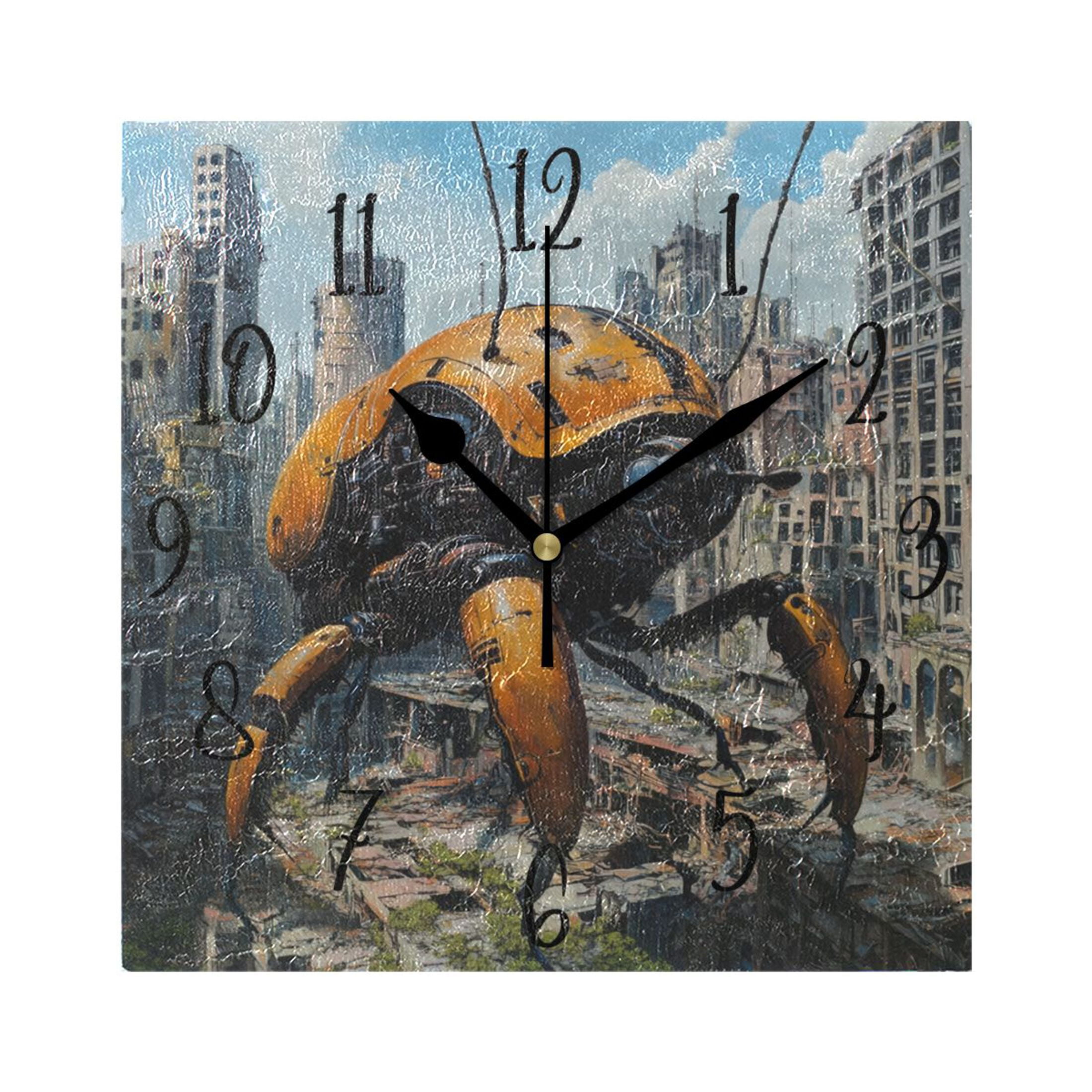 WOBOGO Robotic Insects Wall Clock 7.78 Inch Battery Operated Silent ...