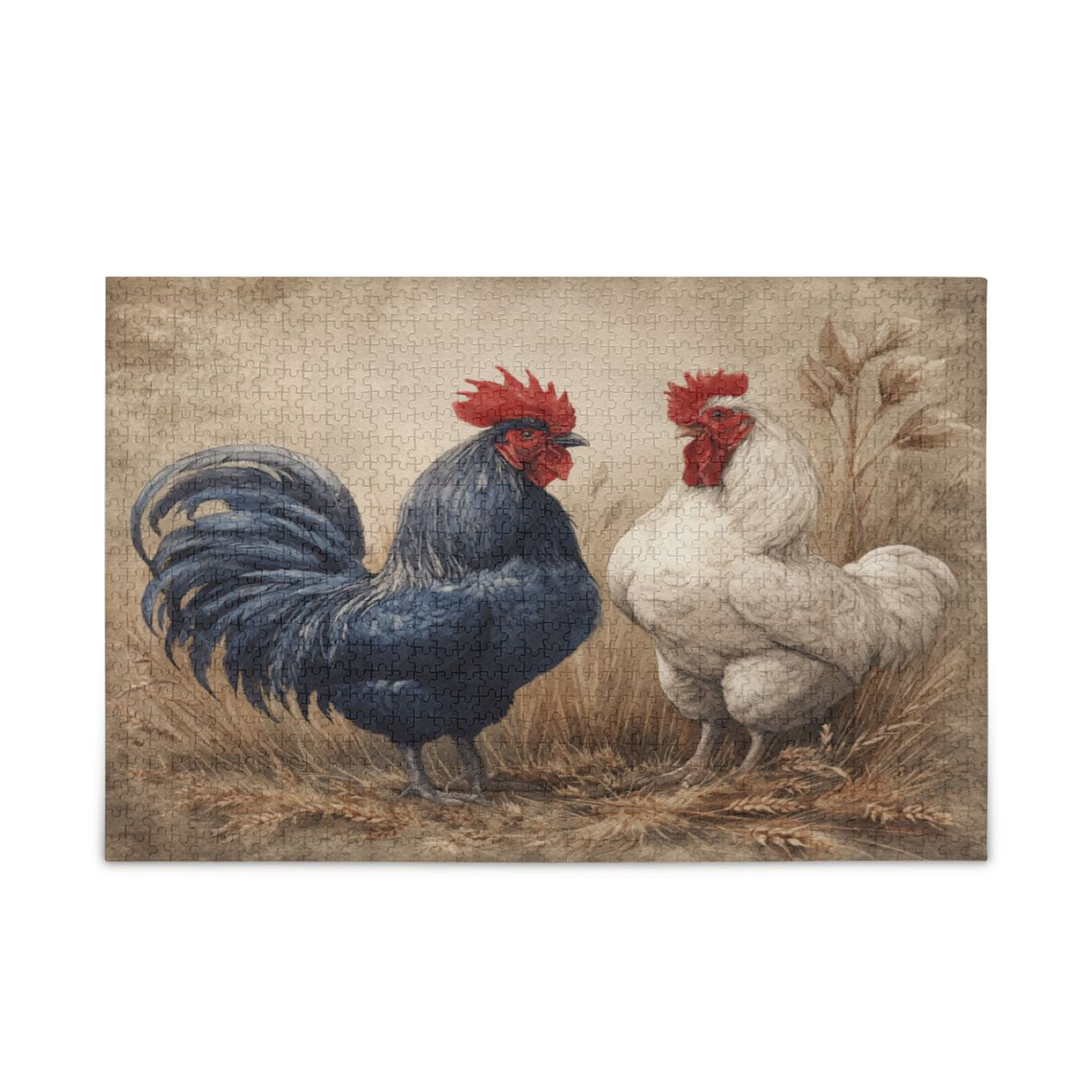 WOBOGO Rooster Puzzle Challenge 500 Piece Jigsaw Suitable for Game ...