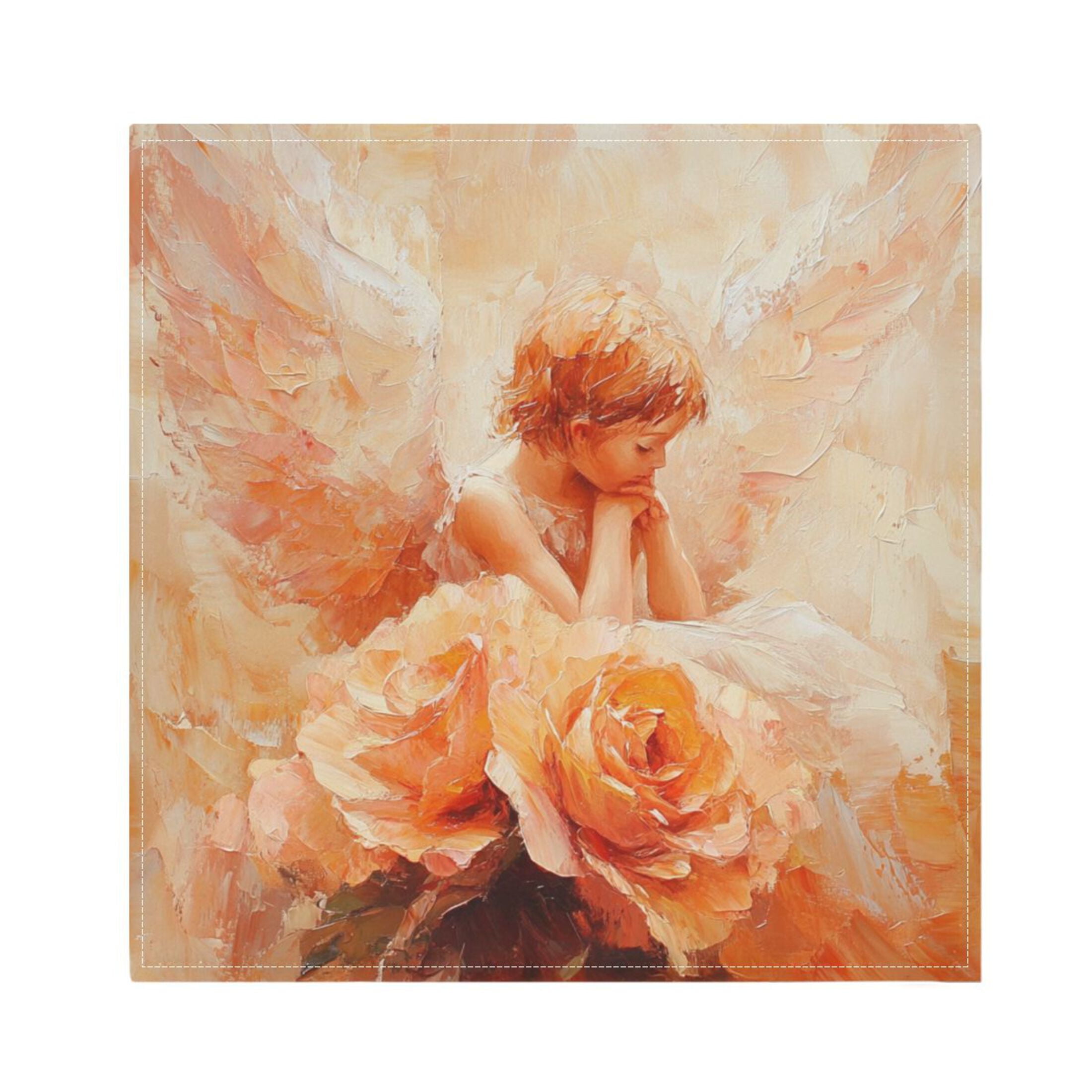 WOBOGO Rose Angel Cloth Napkins 1 Piece Soft Elegant Touch Durable ...