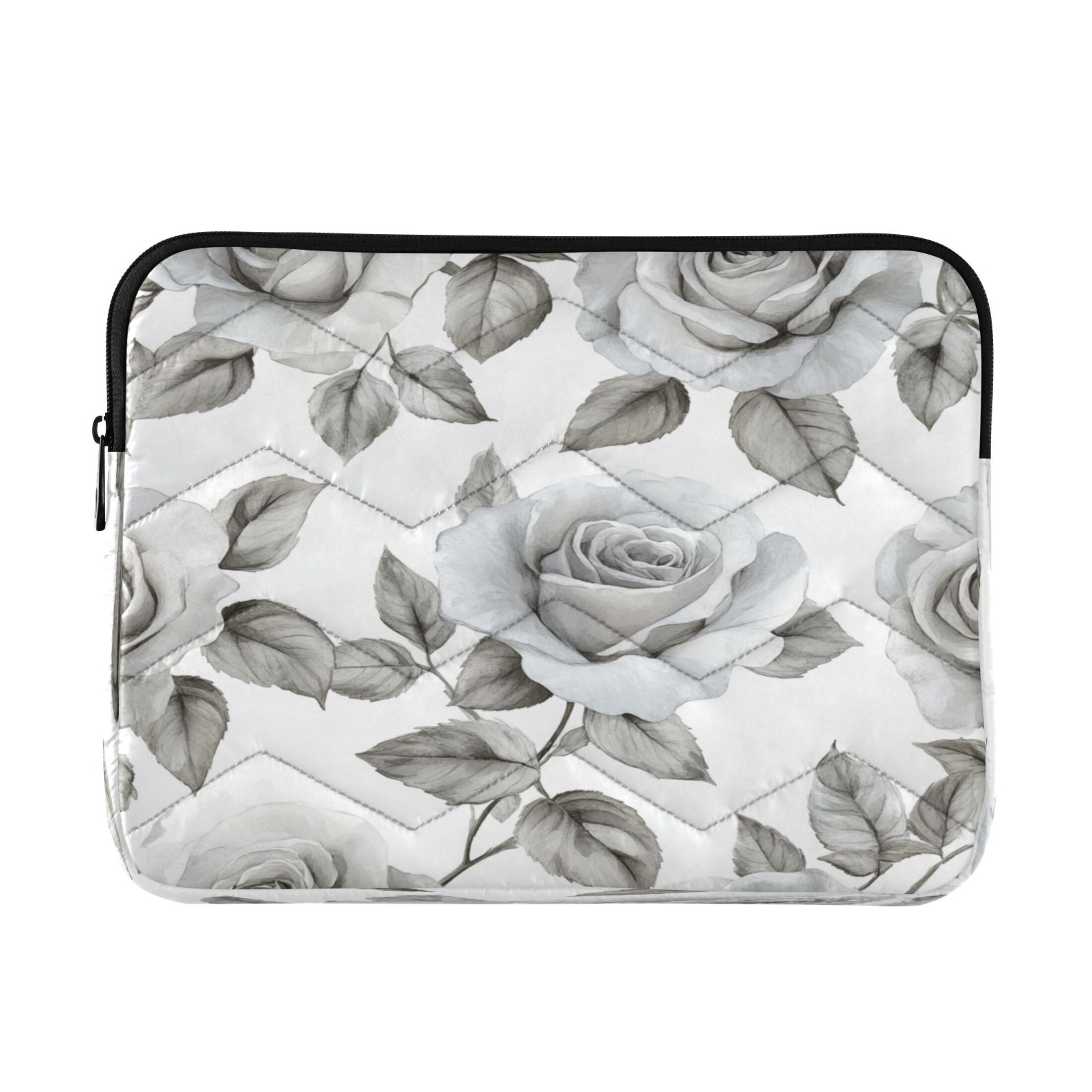 WOBOGO Rose Pattern in Gray and White Tones Laptop Sleeve 13.4 inch ...