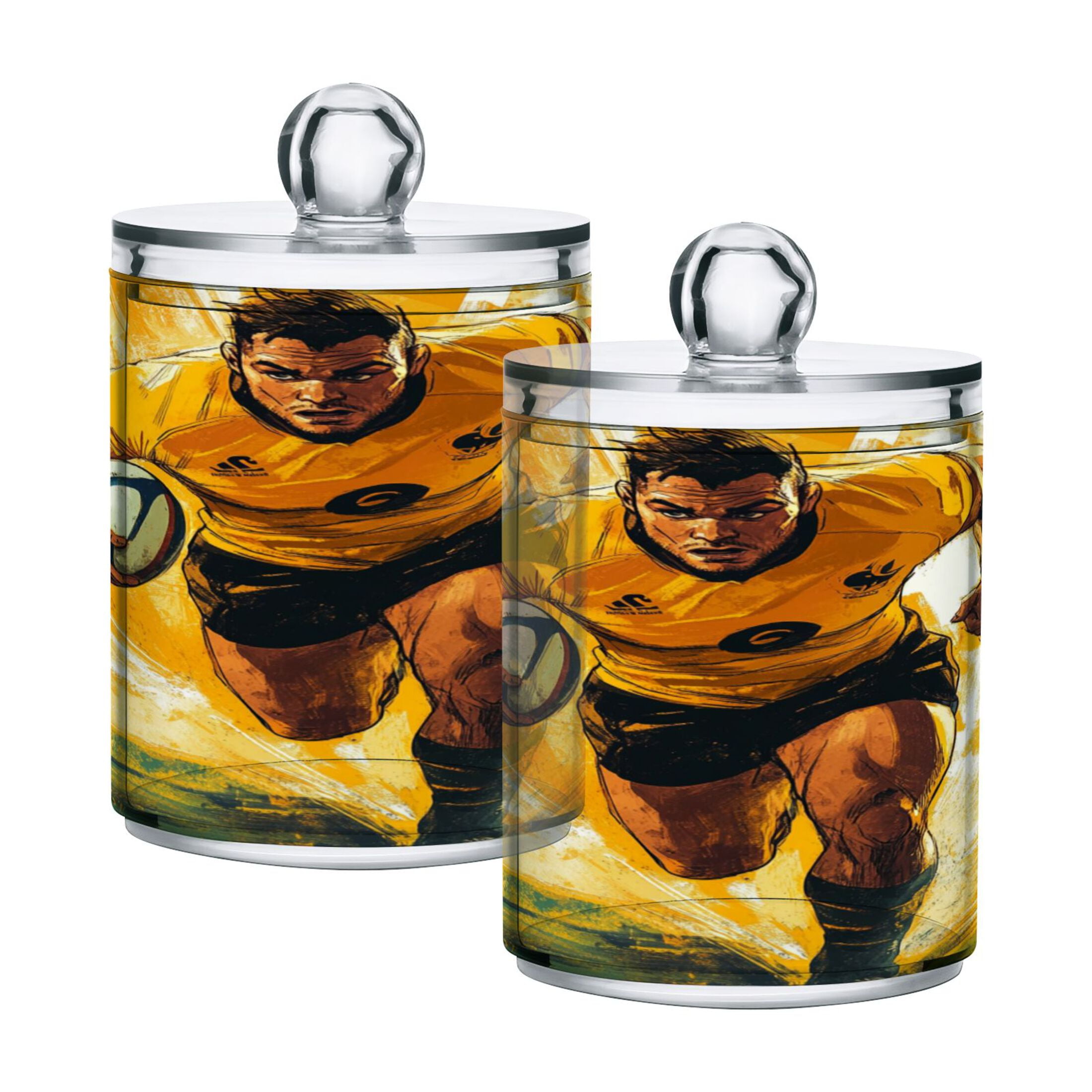 WOBOGO Rugby Player Running on The Field Of Play Transparent Plastic ...