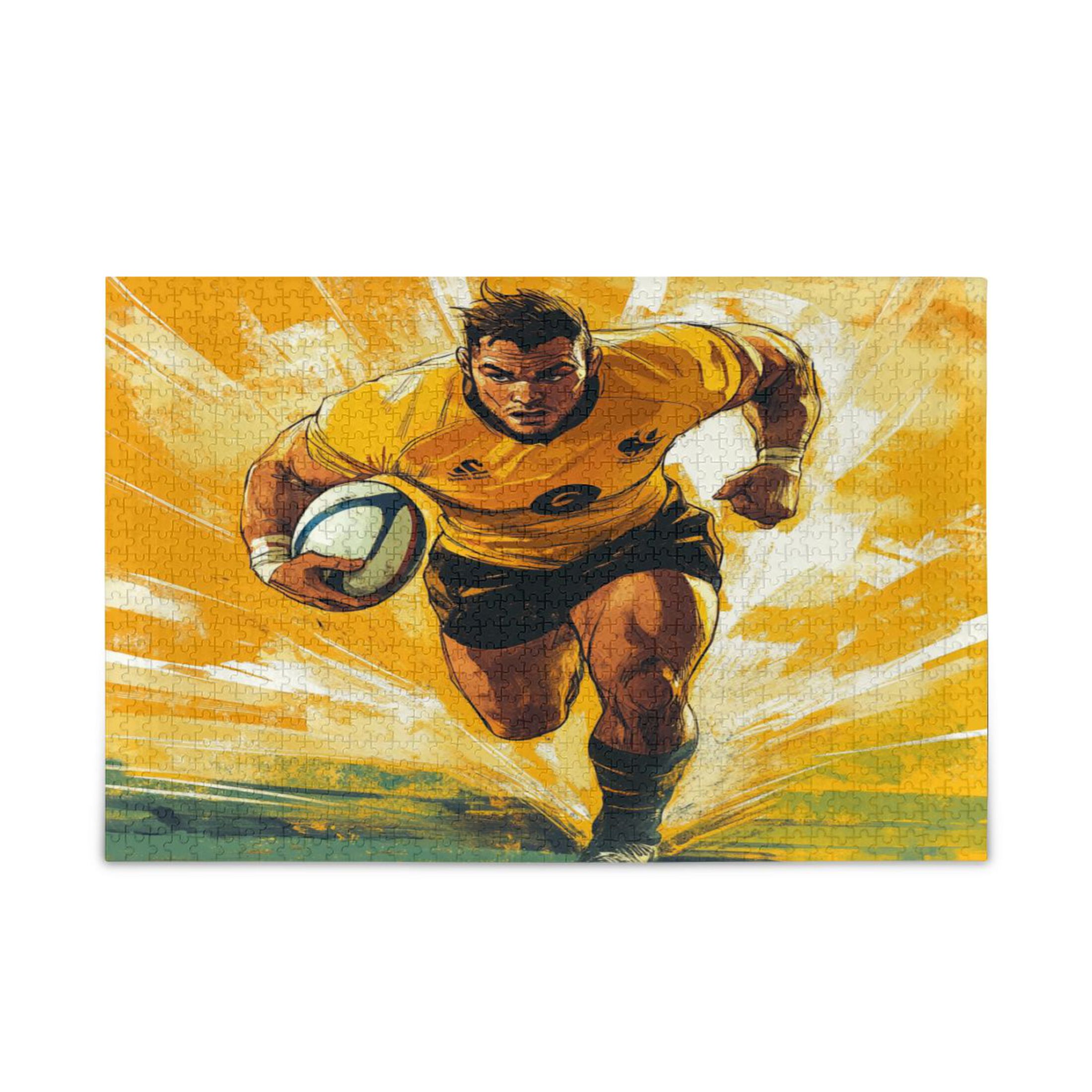 WOBOGO Rugby Player Running on The Field Of Play Puzzle Challenge 1000 ...