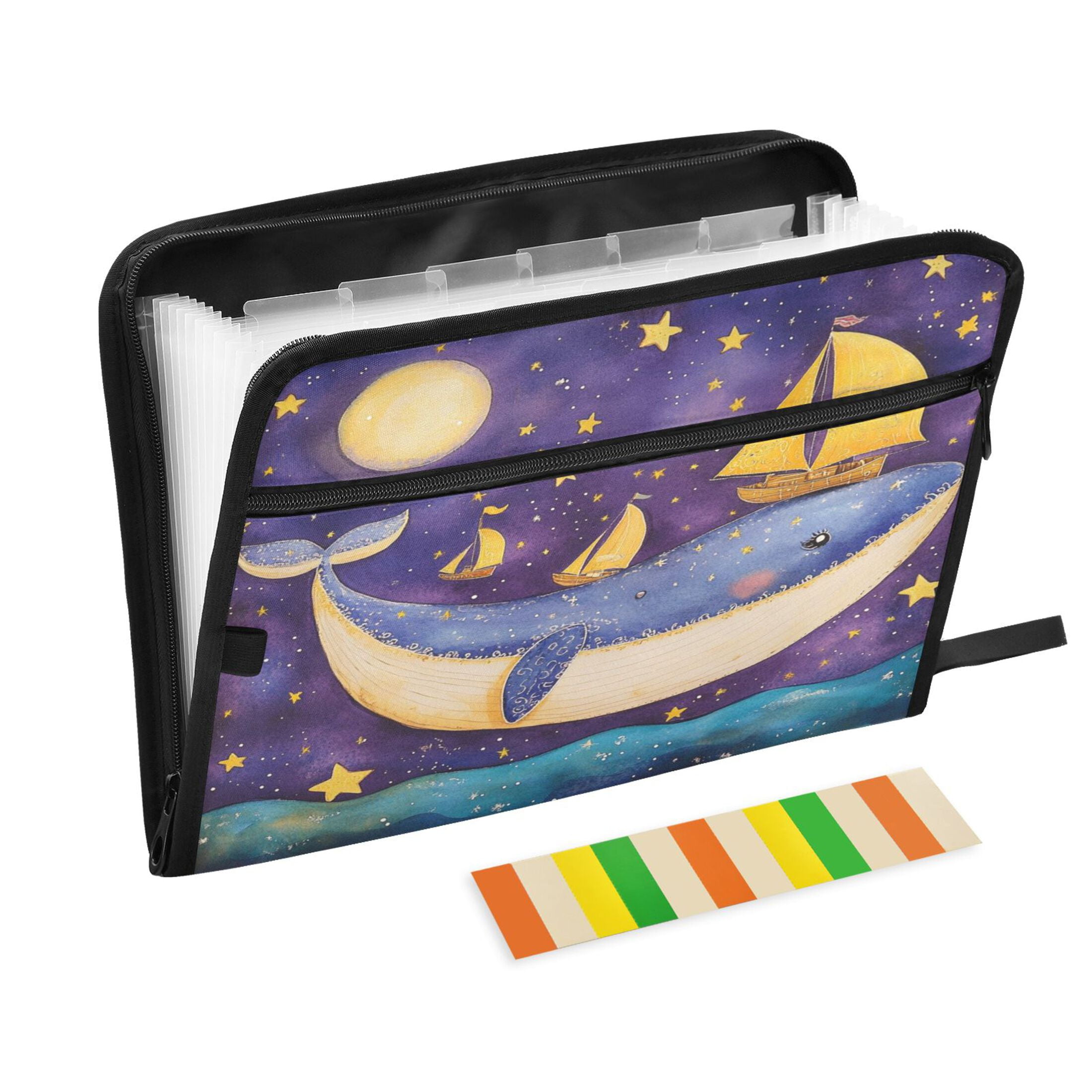 WOBOGO Sailboat Whale Star Pattern Expanding File Folder Letter Size ...