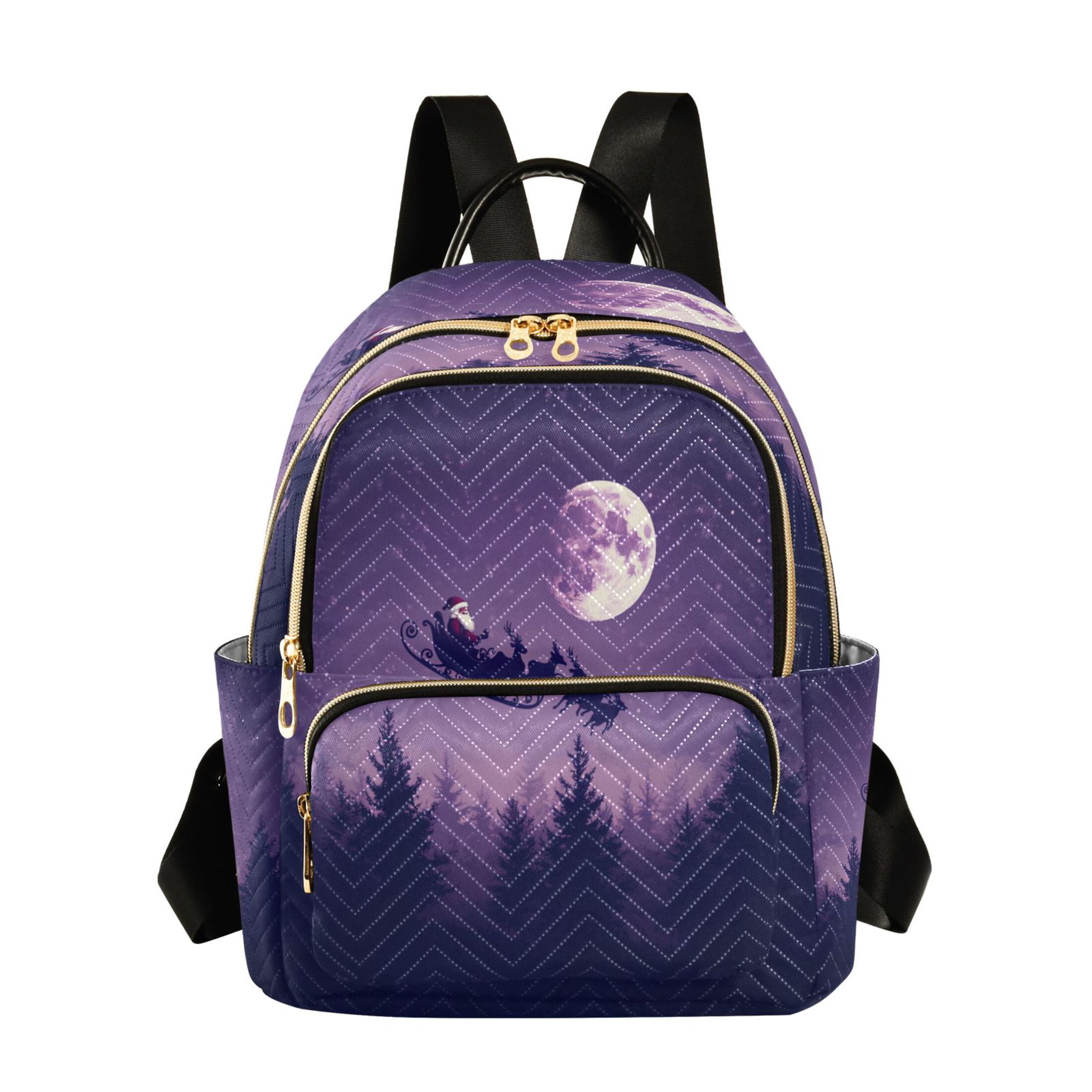 WOBOGO Santa Claus Flying in His Sleigh Butterfly Backpack Durable ...