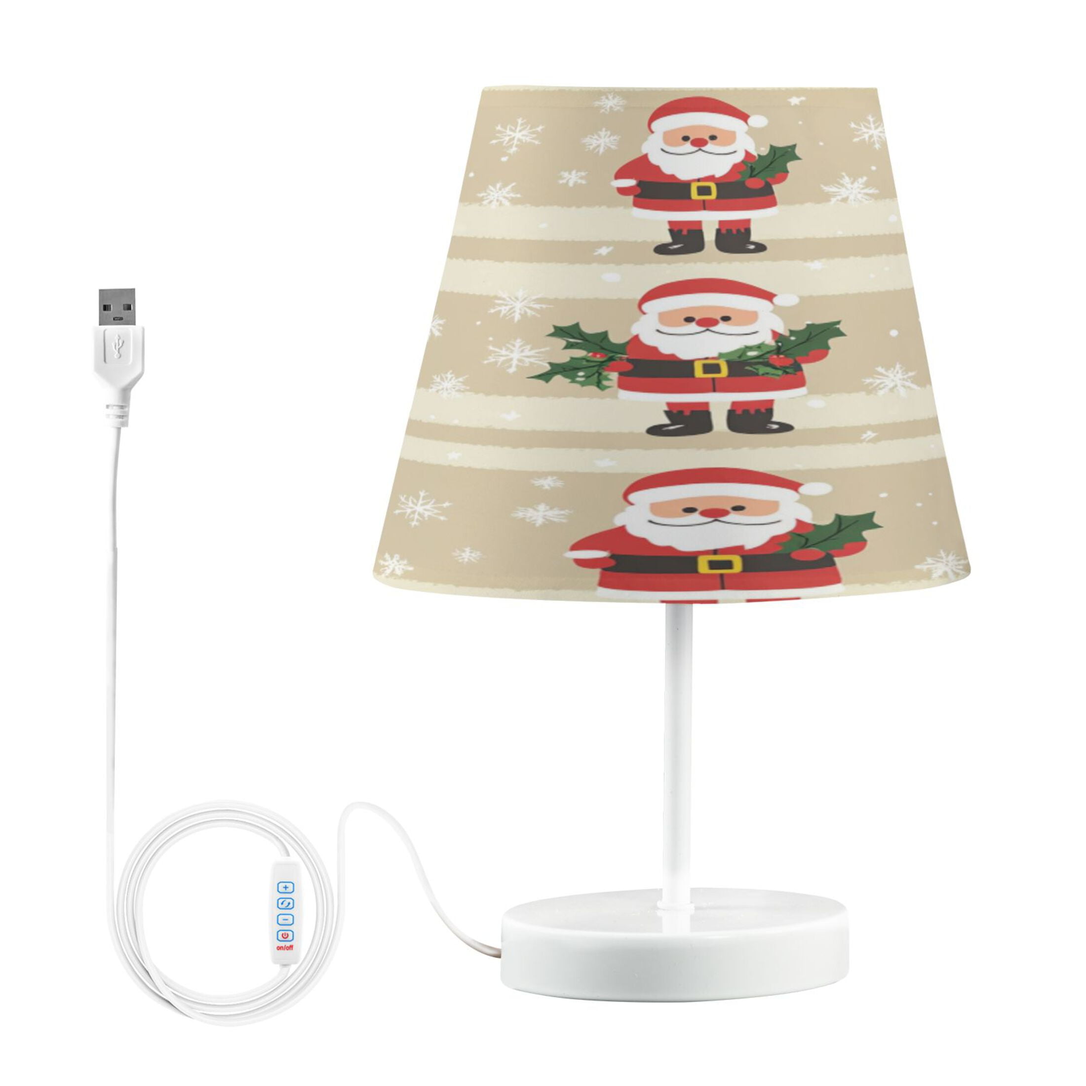 WOBOGO Santa Claus and Christmas Tree Patterns Table Lamps Bedroom 3 ...