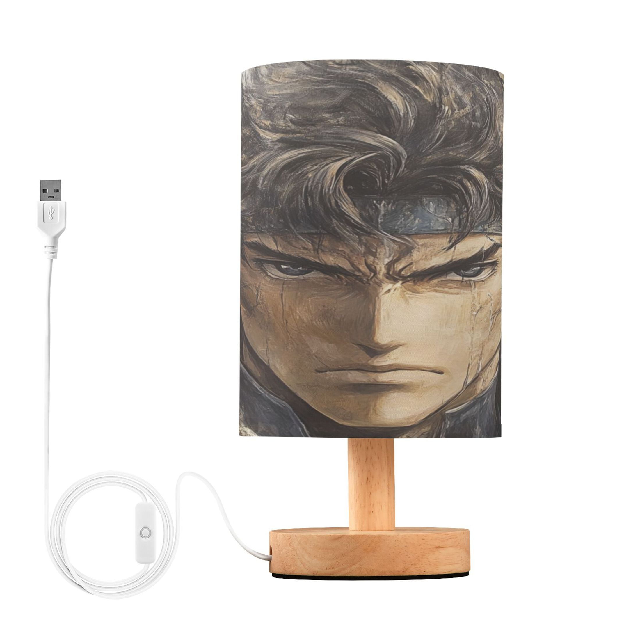 WOBOGO Satoru Gojo Bedroom Table Lamp USB Power Connector Wooden Base ...