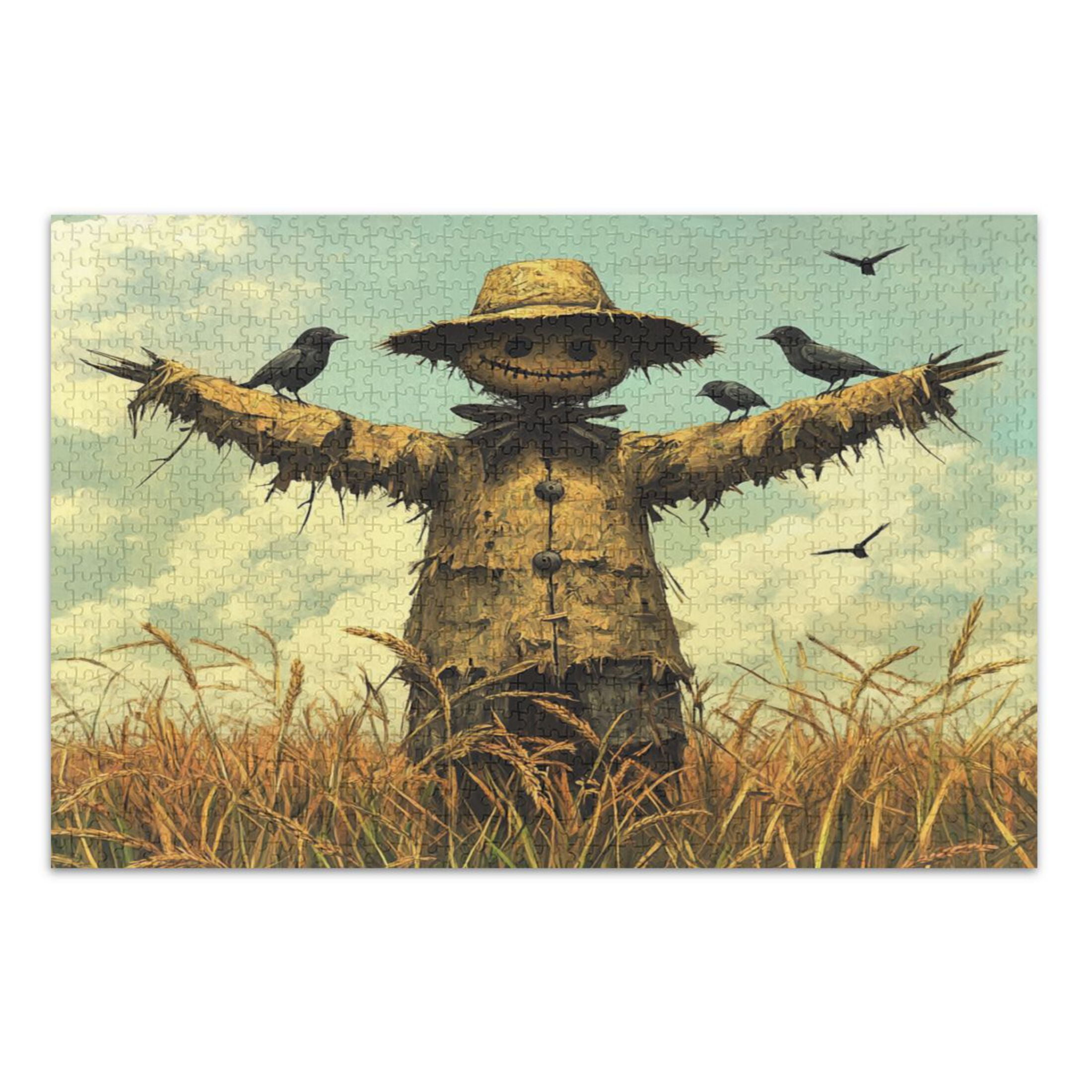 WOBOGO Scarecrow in A Rice Field with Sparrows Jigsaw Puzzle Challenge ...
