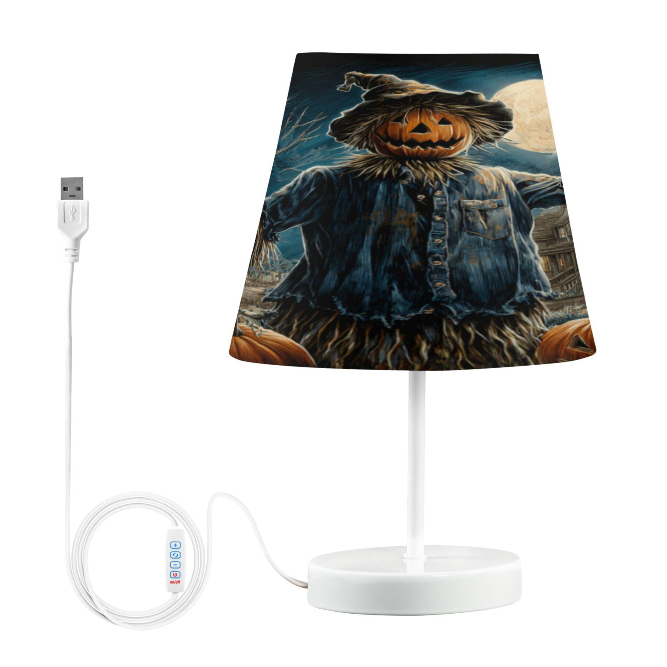 WOBOGO Scary Scarecrow Table Lamps Bedroom 3-Speed Dimmable Farm Style ...