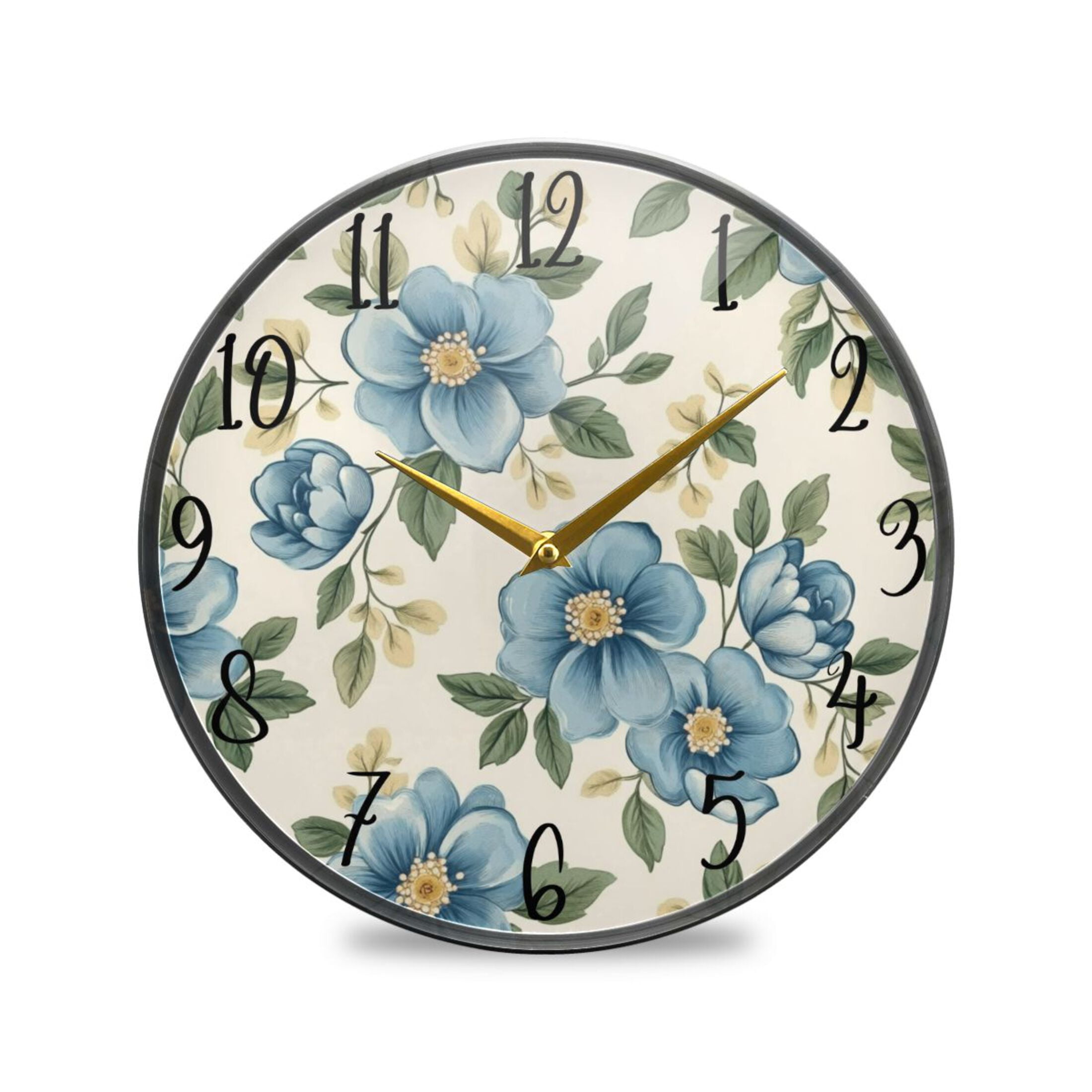 WOBOGO Seamless Pattern Of Blue Flowers and Green Leaves Acrylic Wall ...