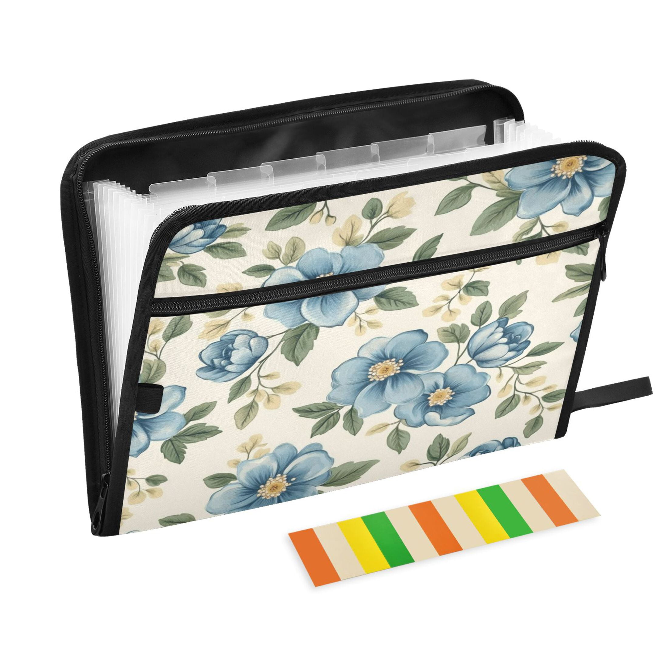 WOBOGO Seamless Pattern Of Blue Flowers and Green Leaves Expanding File ...