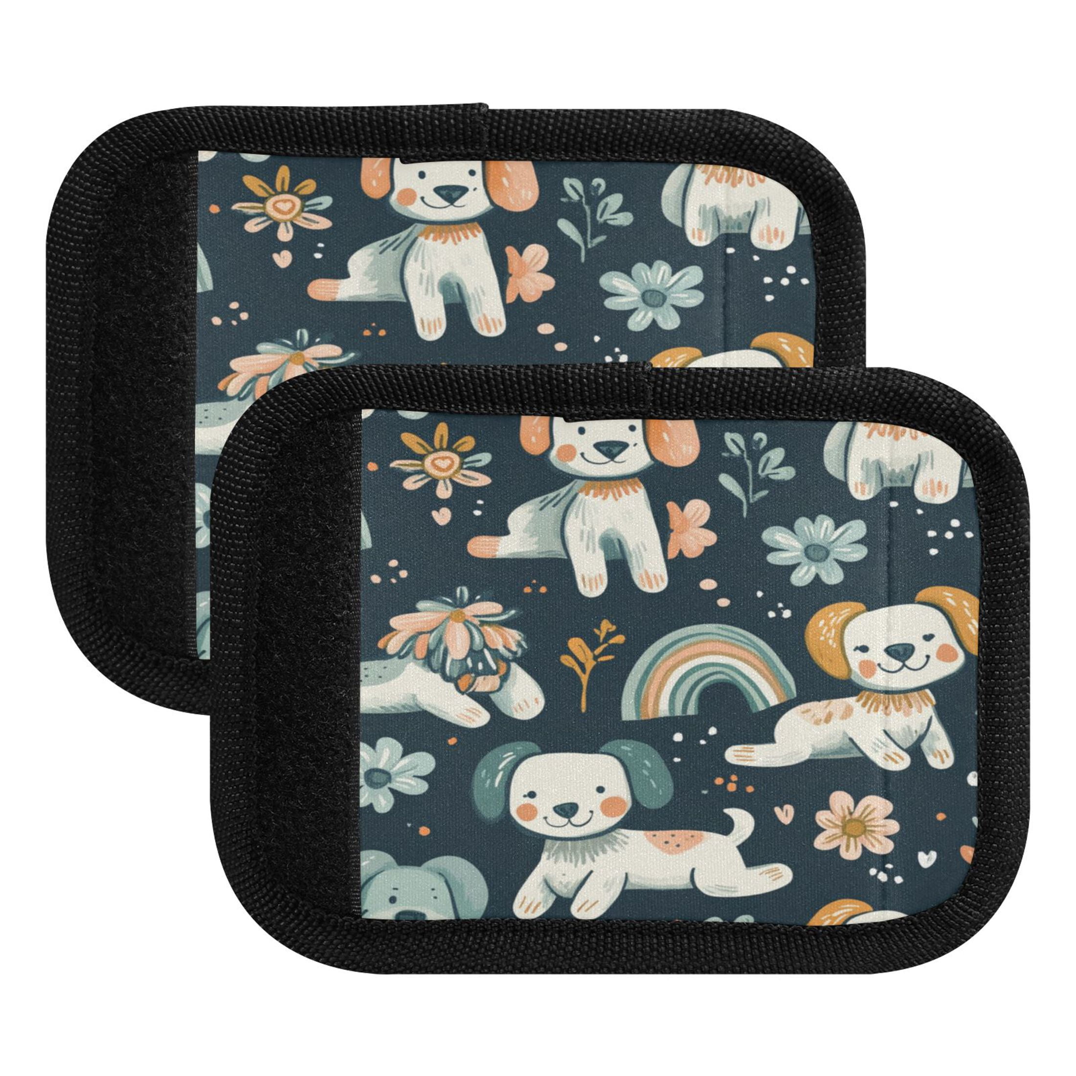 WOBOGO Seamless Pattern Of Dogs and Rainbows Luggage Handle Wrap 2Pcs ...