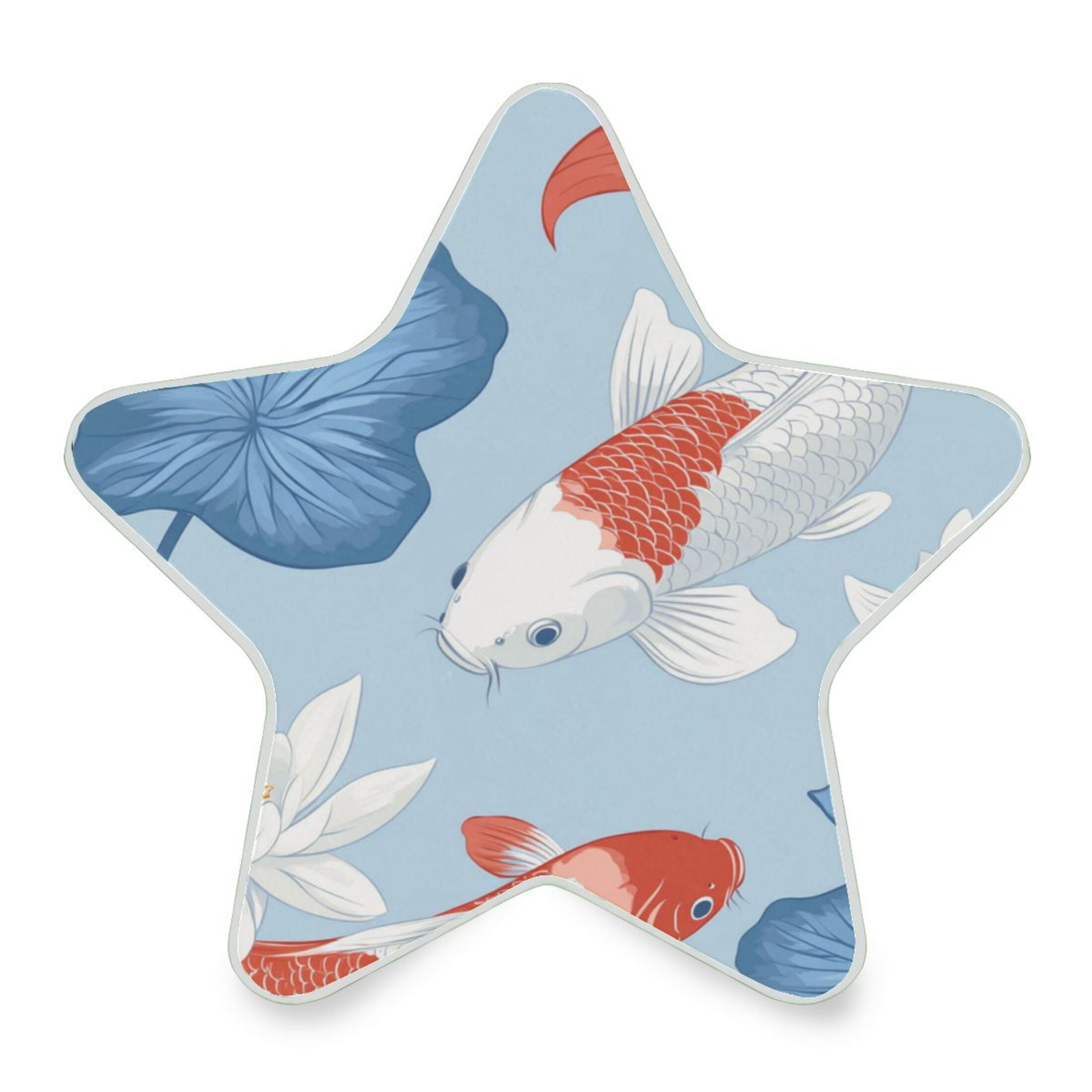 WOBOGO Seamless Pattern Of White and Red Koi Fish LED Star Night Light ...
