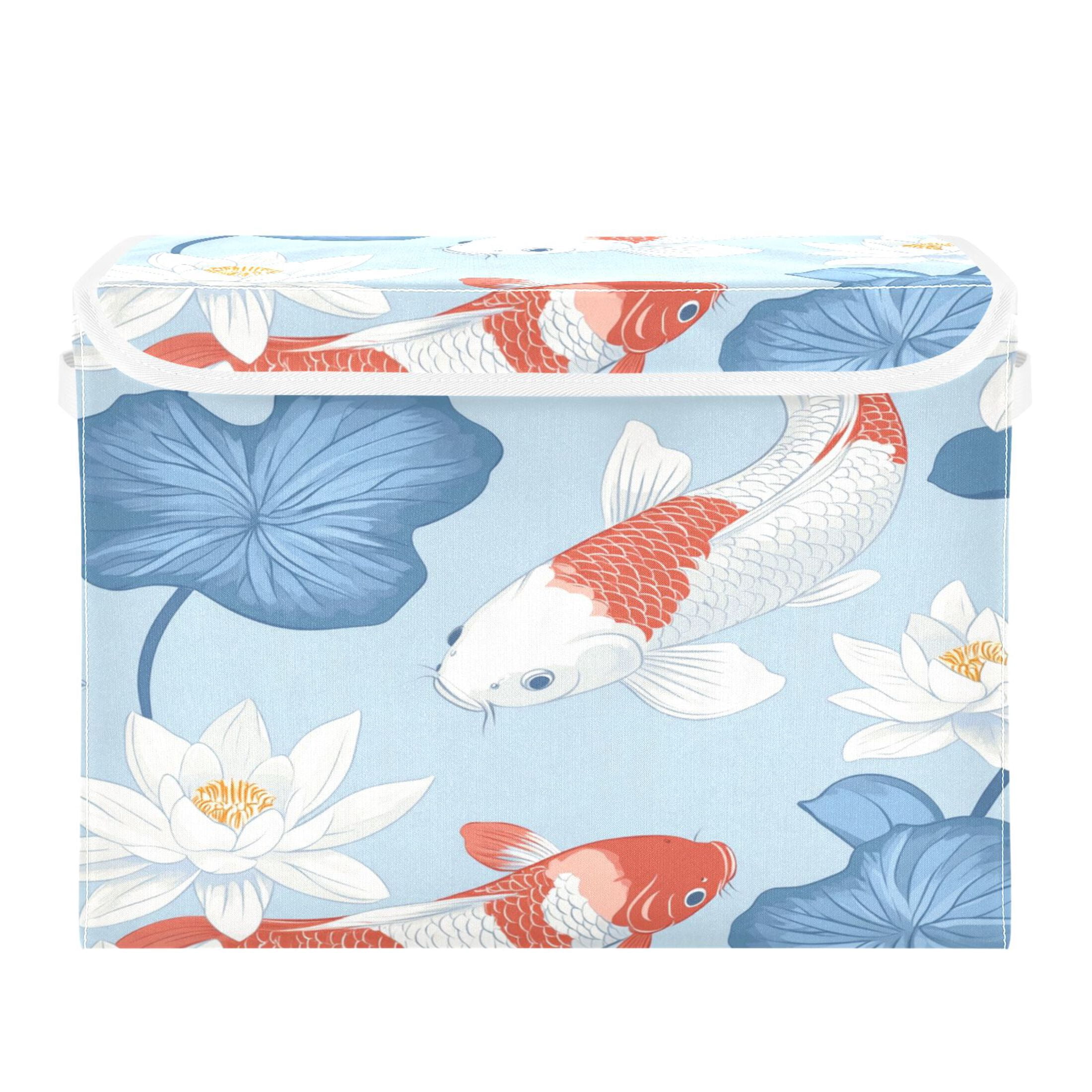WOBOGO Seamless Pattern Of White and Red Koi Fish Large Collapsible ...