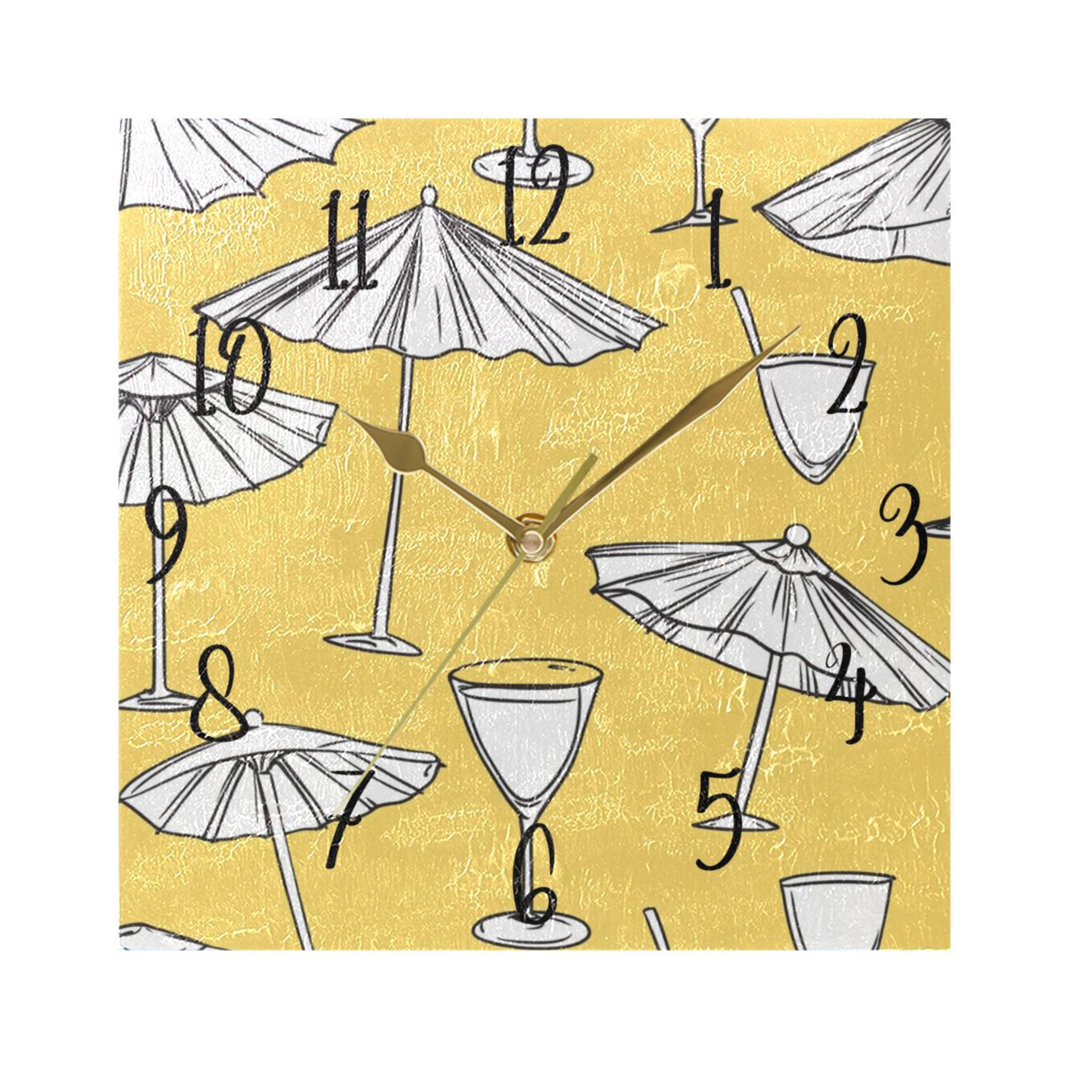 WOBOGO A Seamless Pattern with Sun Umbrellas Wall Clock 7.78 Inch ...