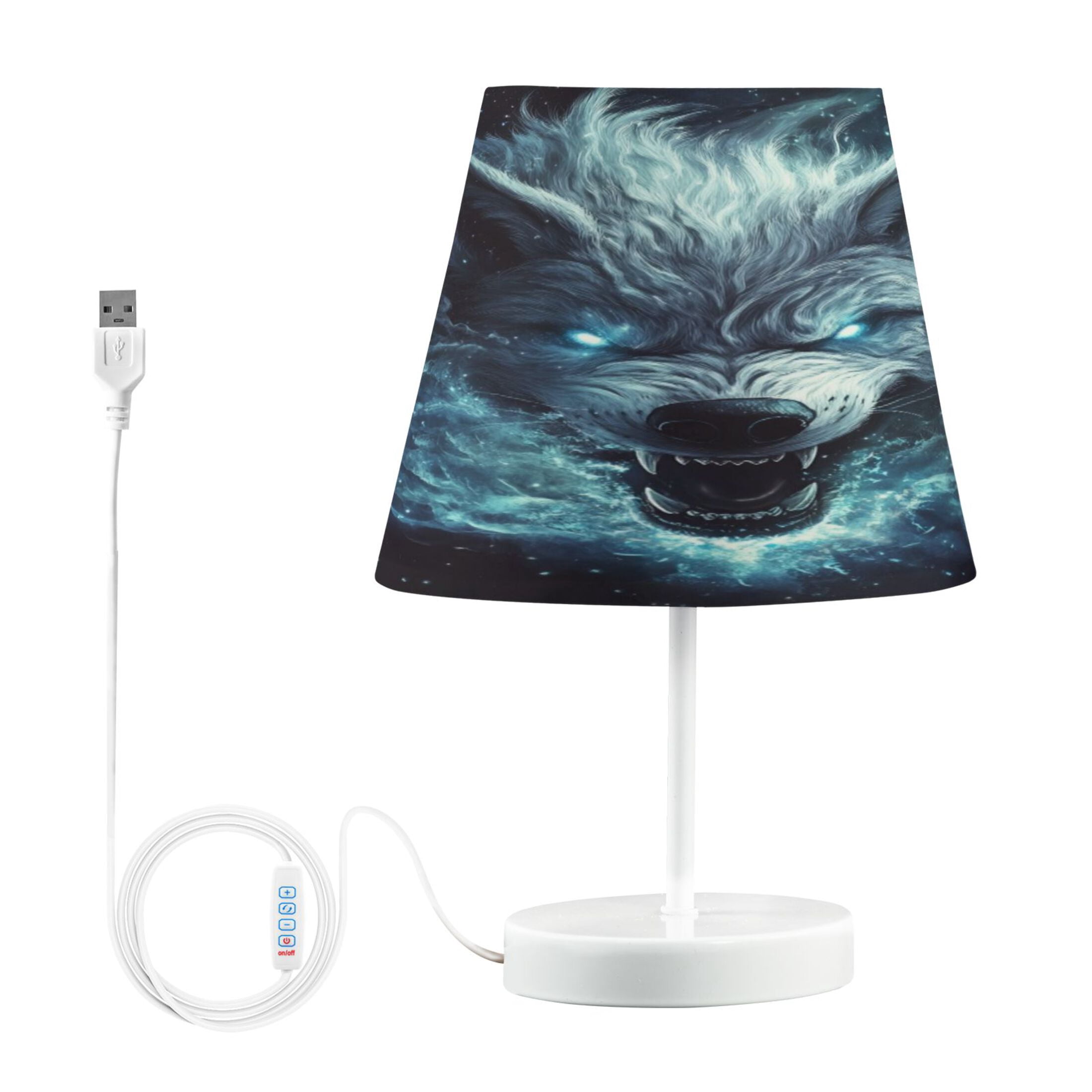 WOBOGO Show Ferocity Wolf Table Lamps Bedroom 3-Speed Dimmable Farm ...