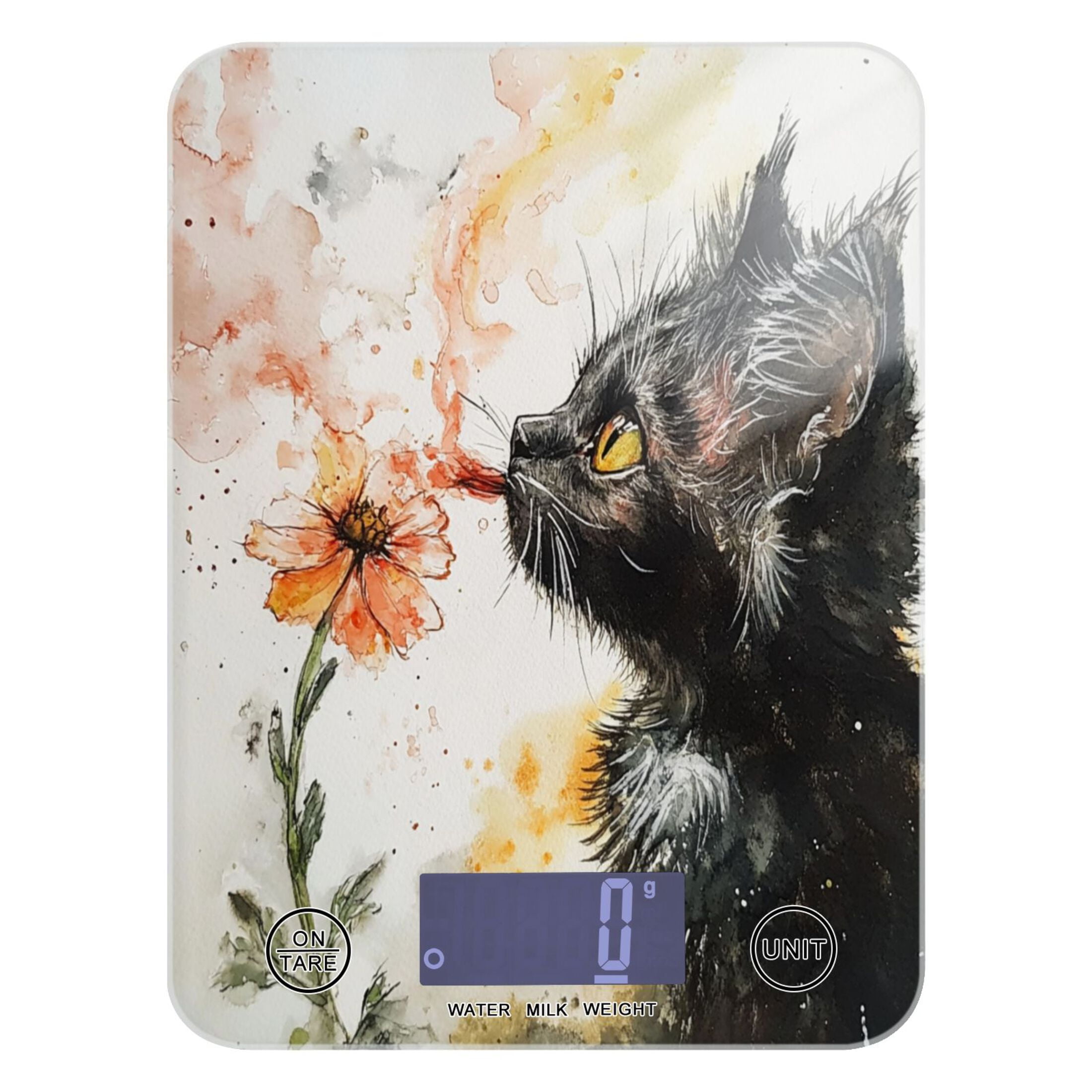 WOBOGO Skinny Black Cat Kitchen Scale Digital Gram and Ounce Weighing ...